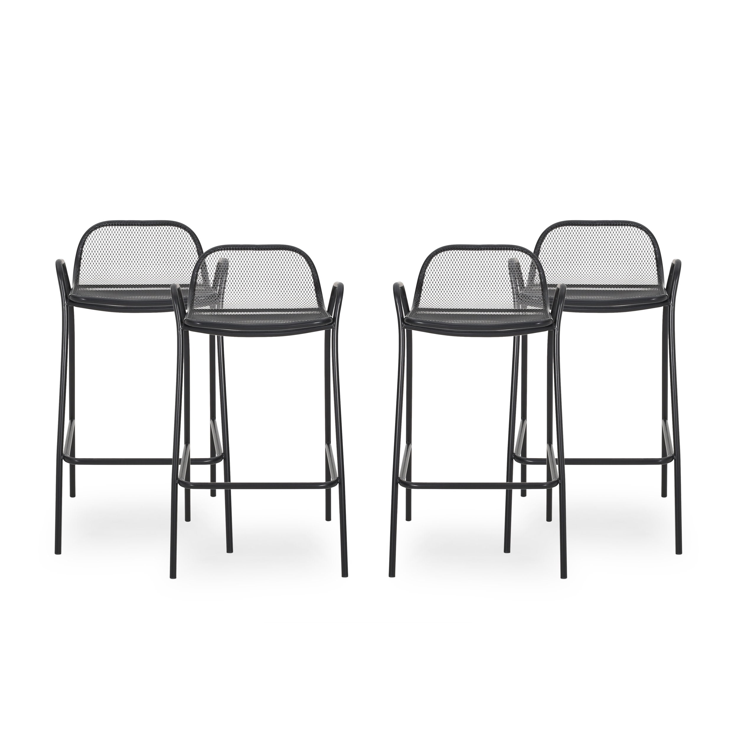 GDF Studio Grissom Outdoor Metal Mesh 29 Inch Barstools, Set of 4 ...