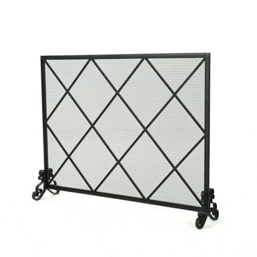 Small Cast Iron Scrollwork Fireplace Fire Screen with Doors - Walmart.com