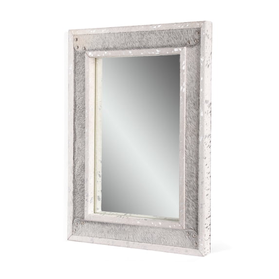 GDF Studio Hortense Boho Handmade Studded Leather Rectangle Wall Mirror ...