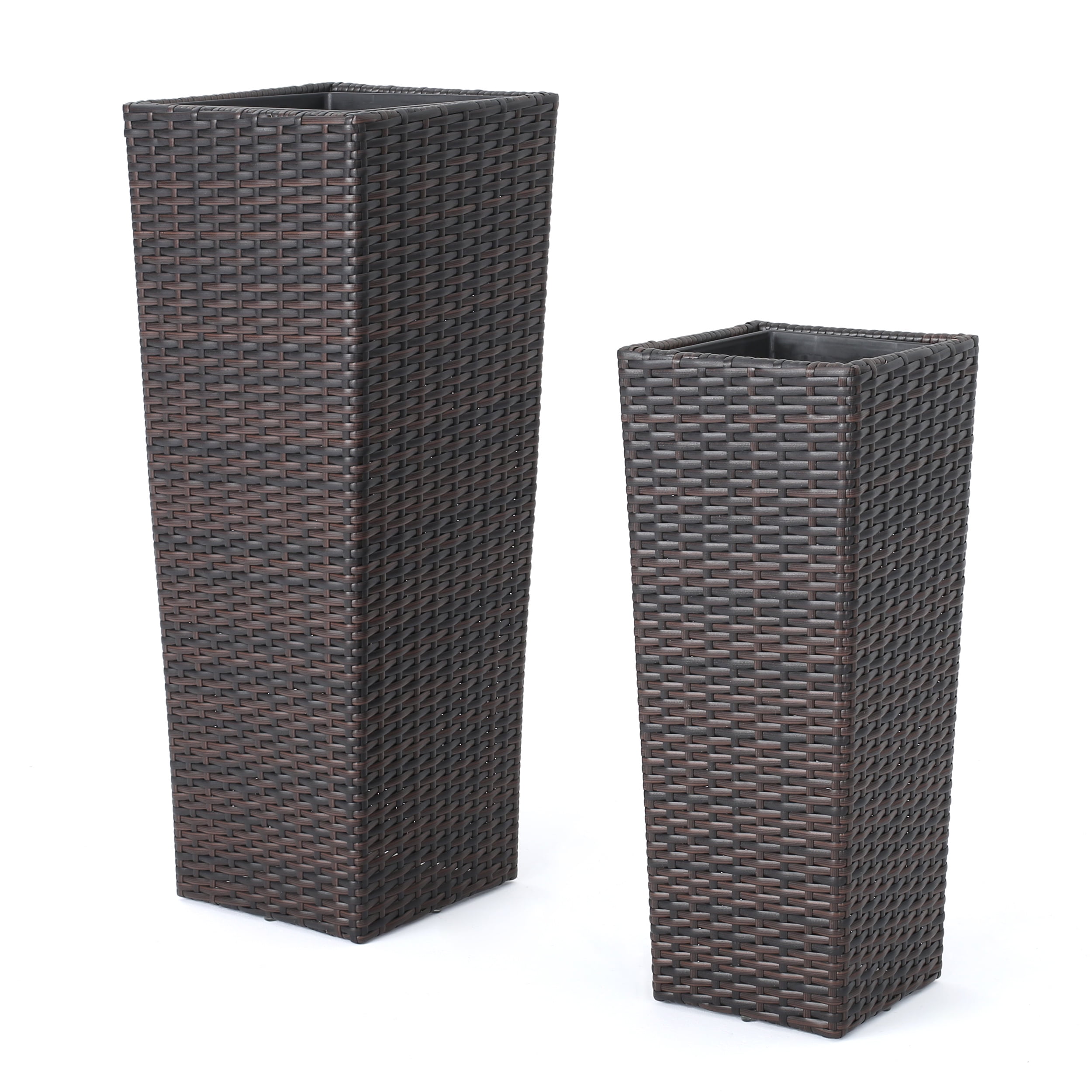 GDF Studio Modern Patio Outside Big Tall Flower Pots, Set of 2 ...