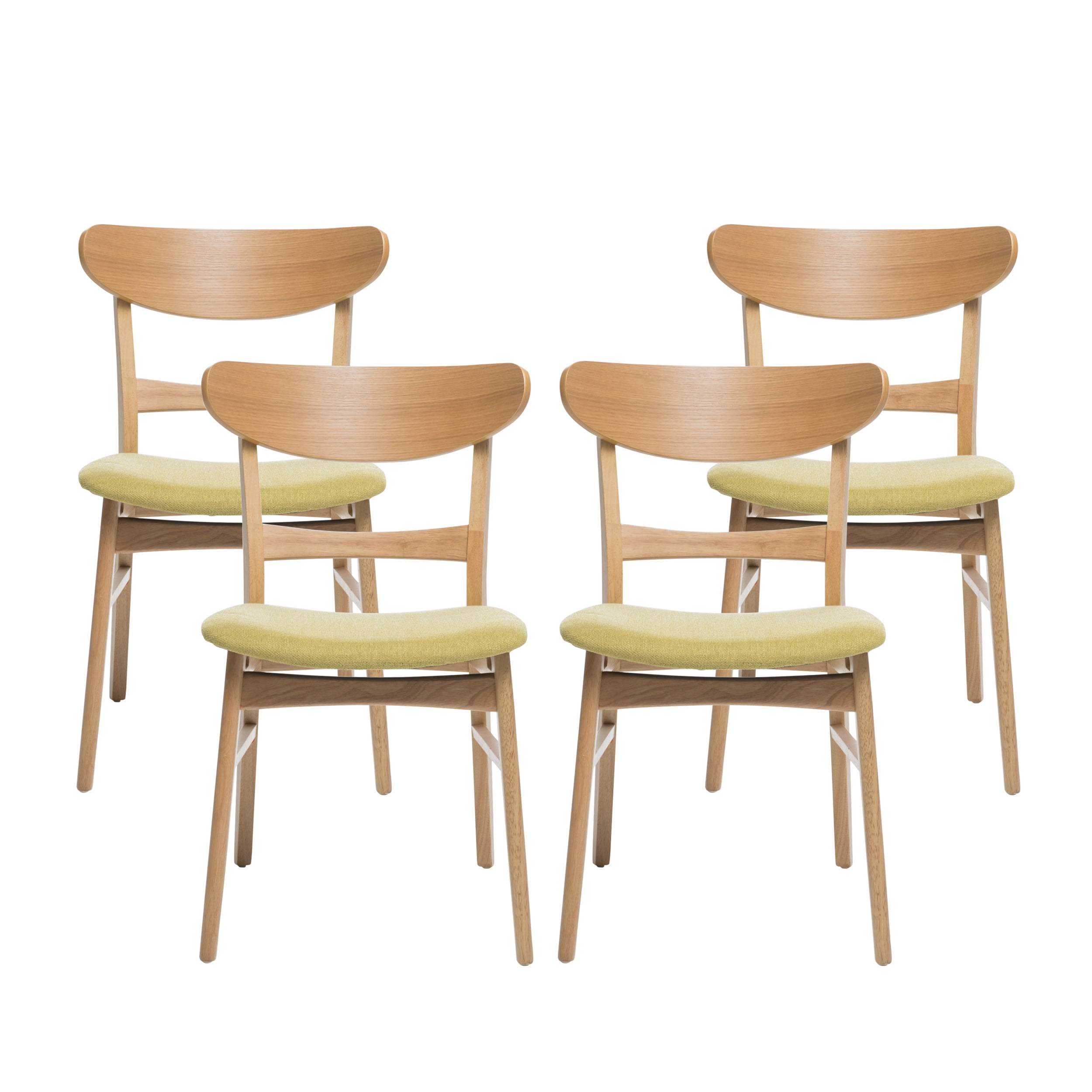 GDF Studio Isador Mid Century Modern Fabric Dining Chairs, Set of 4 ...