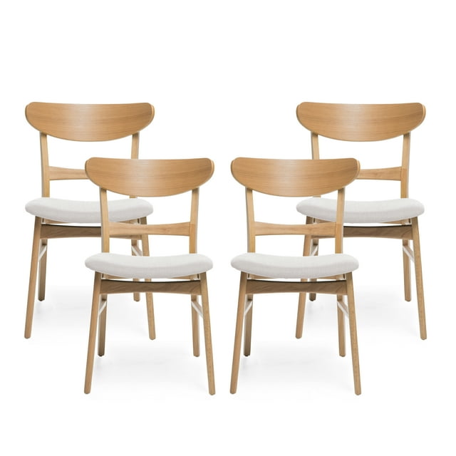 GDF Studio Isador Mid Century Dining Chairs, Set of 4, Wood Fabric ...