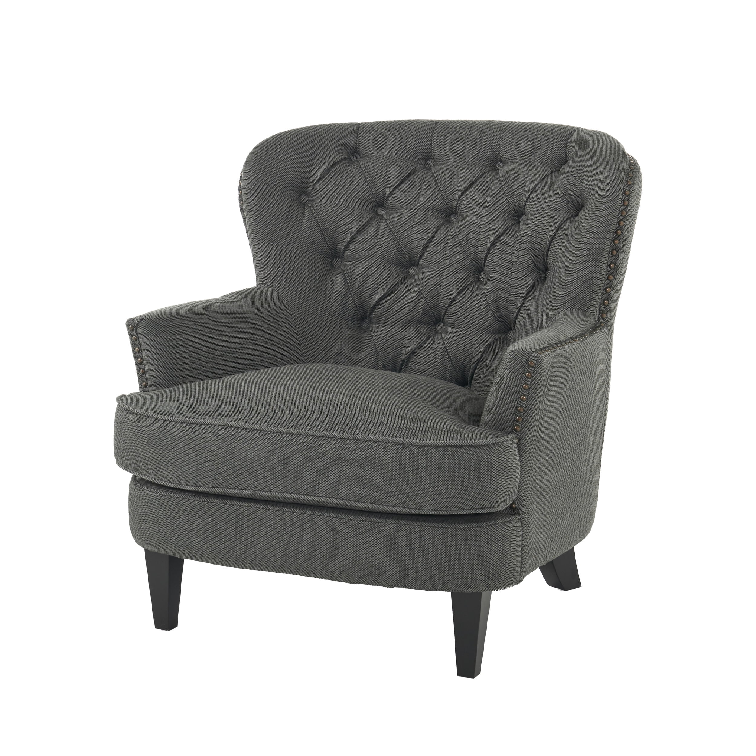 GDF Studio Ishtar Contemporary Tufted Club Chair with Nailhead Trim ...