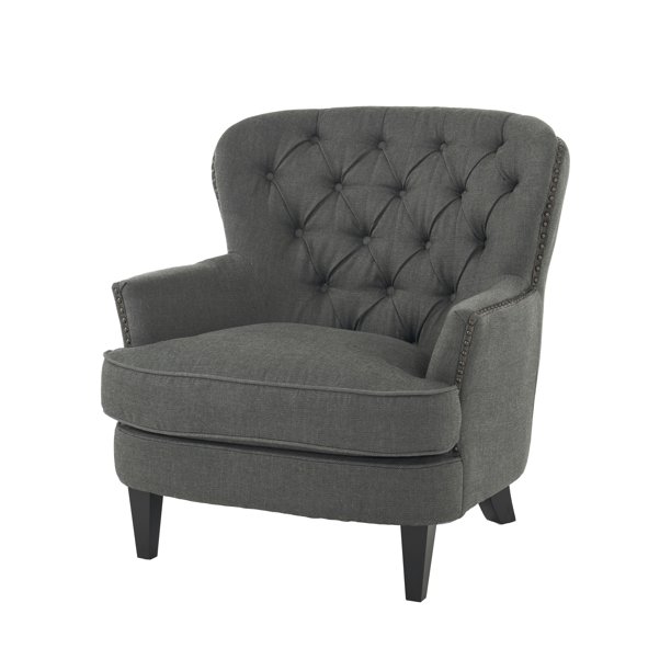 GDF Studio Ishtar Contemporary Tufted Club Chair with Nailhead Trim ...