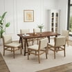 GDF Studio Modern 7 Piece Dining Set, 71" Rectangular Table with 6 ...