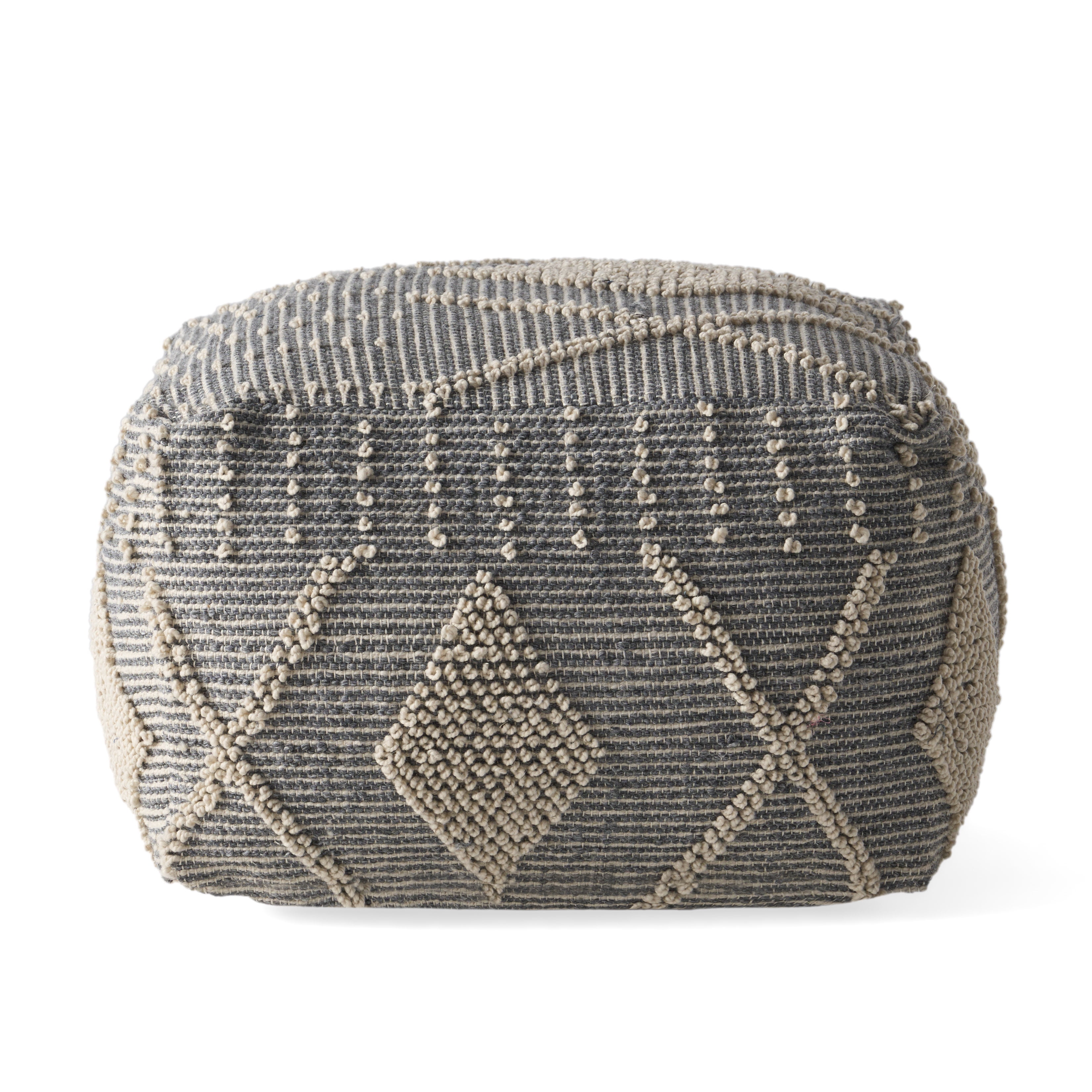 GDF Studio Ivory and Gray Polyester Rectangle Pouf - Walmart.com