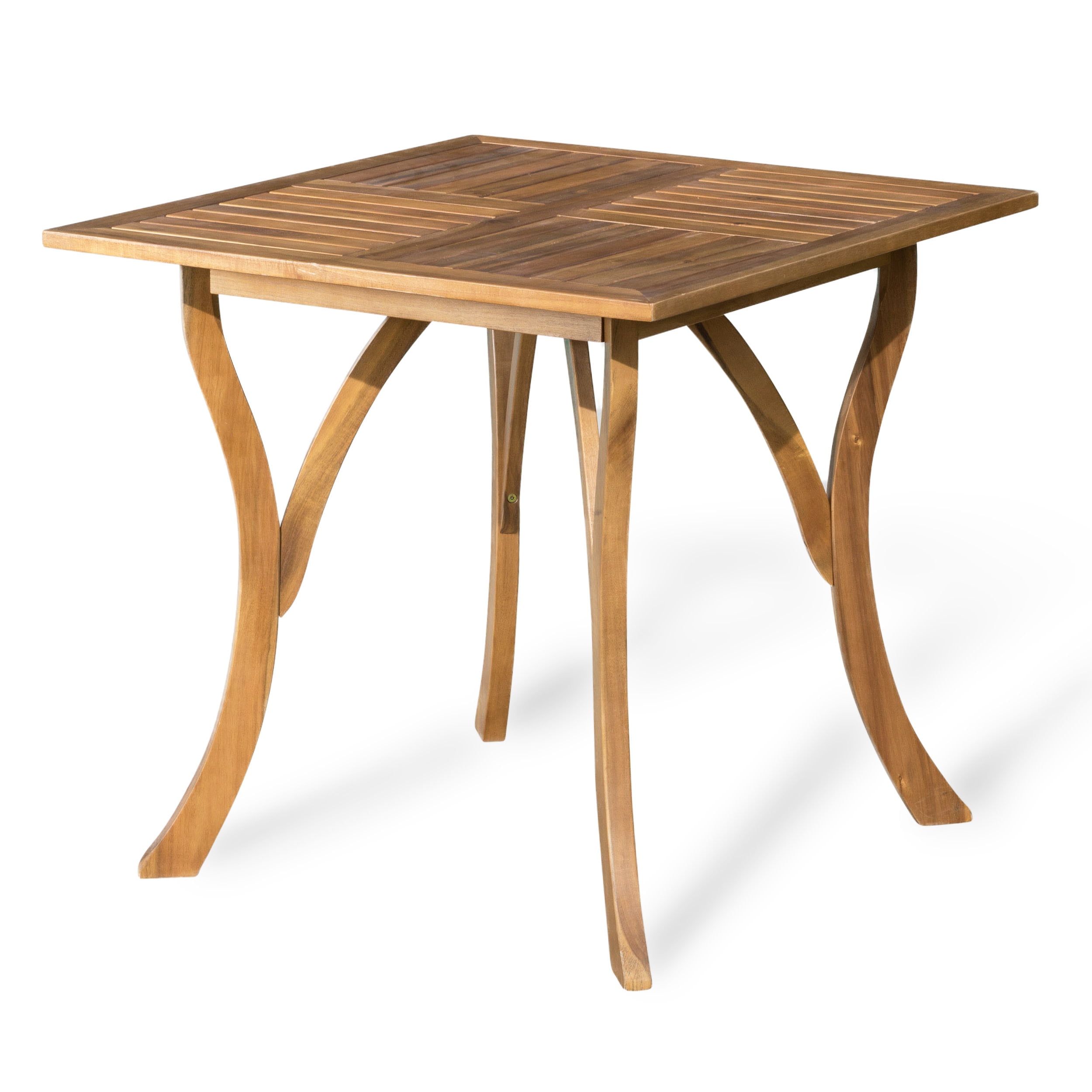 GDF Studio Izara Outdoor Acacia Wood Square Dining Table, Teak ...