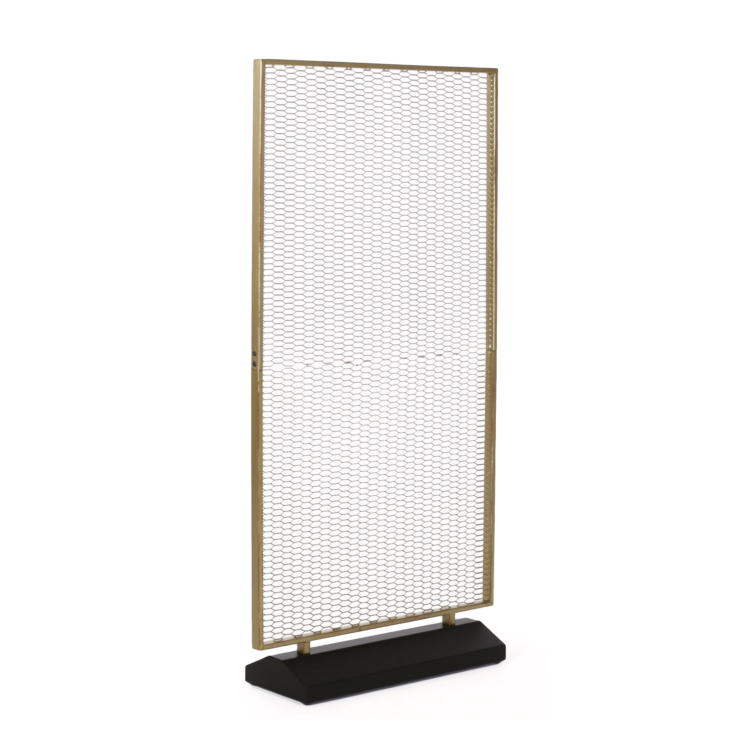 GDF Studio Jessamine Modern Mesh Room Divider, Gold Brushed Brown and ...