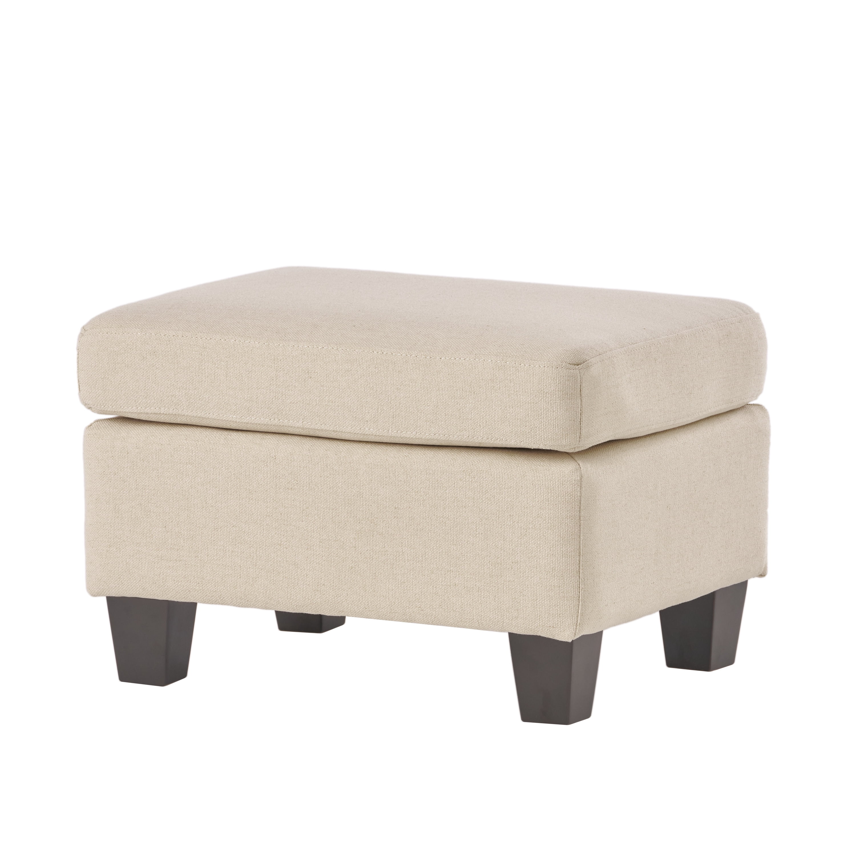 GDF Studio Judkins Contemporary Fabric Upholstered Ottoman, Linen and ...