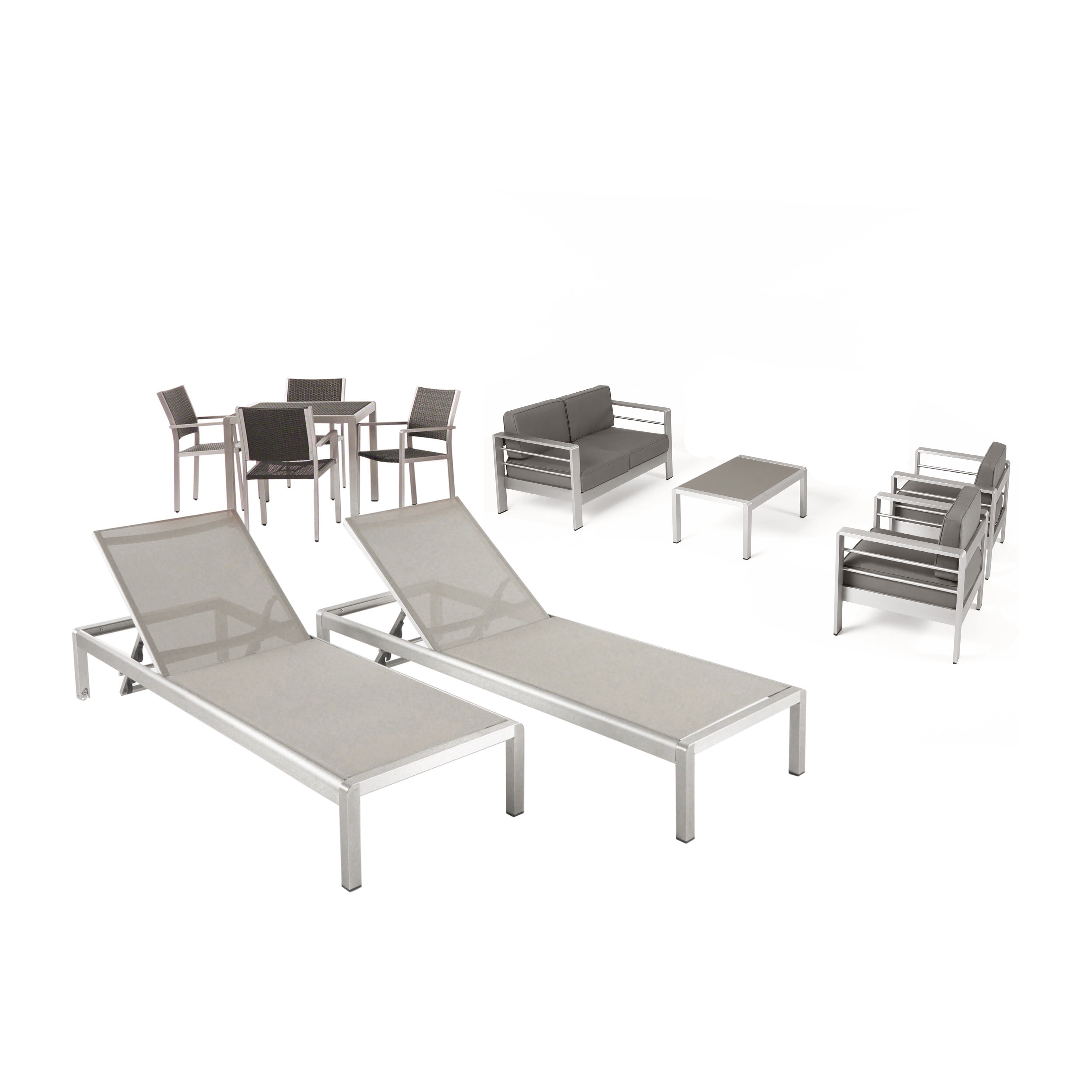 GDF Studio Julia Patio Collection, 4-Seat Dining Set, 3-Piece ...