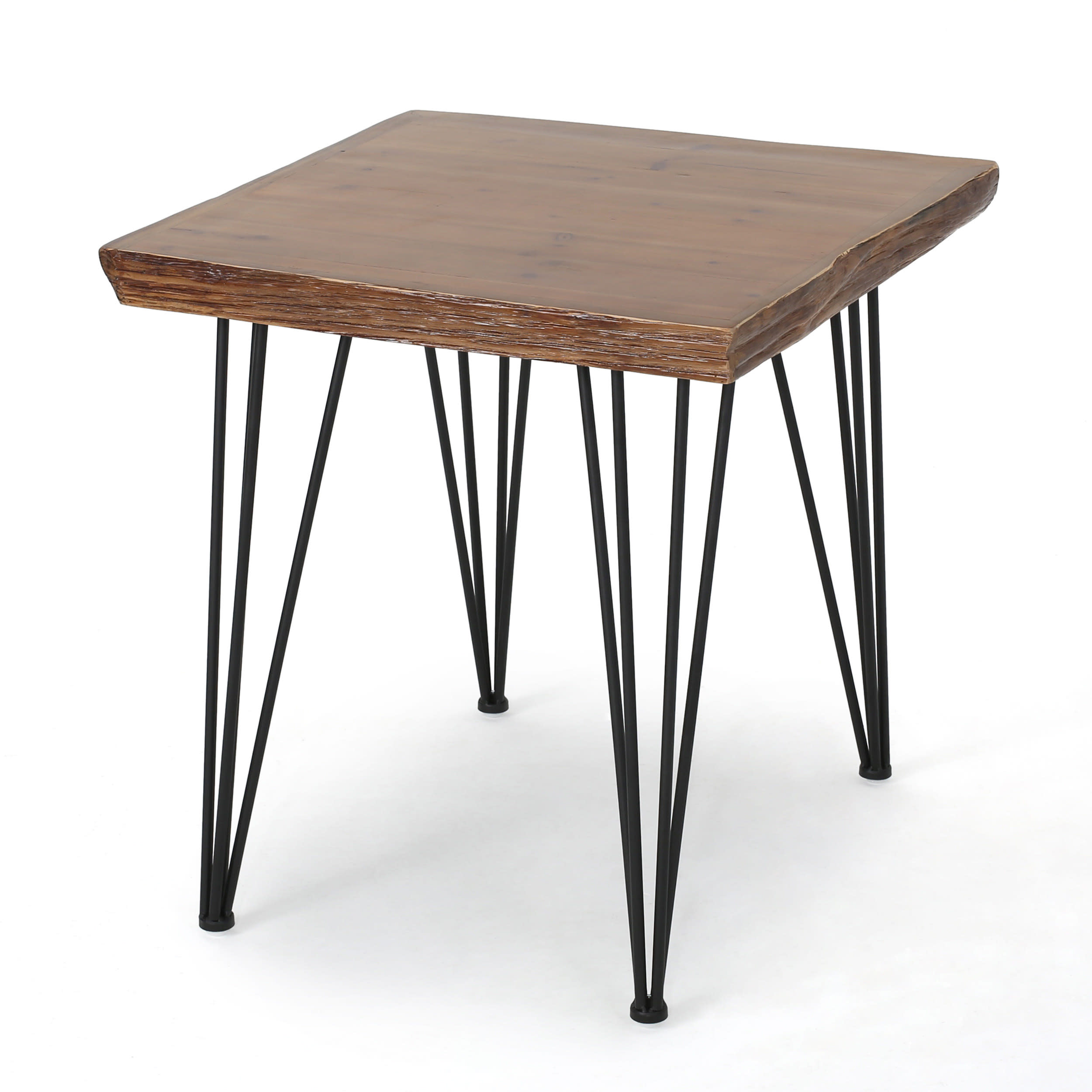 GDF Studio Kaia Modern Industrial Faux Live Edge Square Dining Table ...