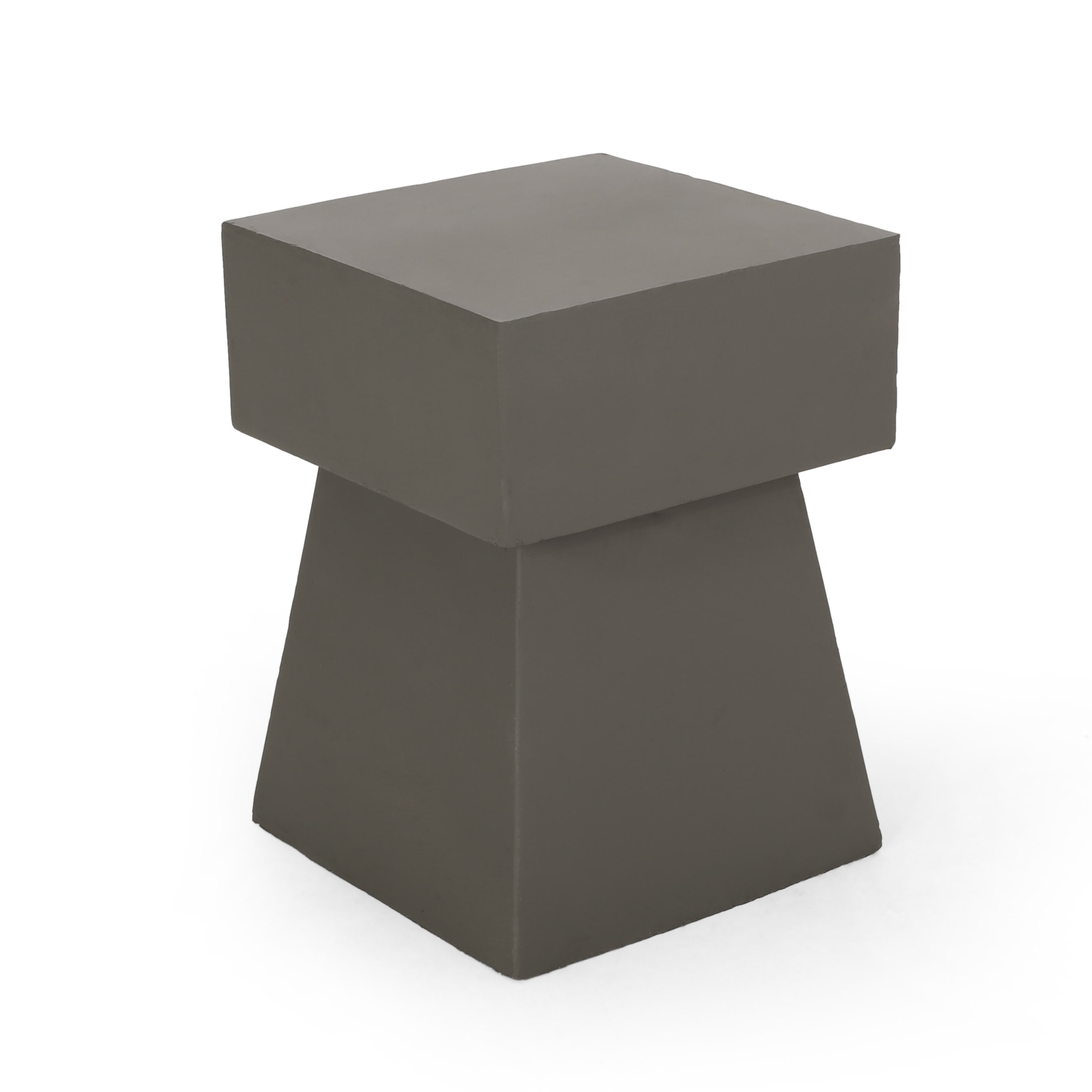 GDF Studio Karrah Outdoor Modern Lightweight Concrete Side Table, Light ...