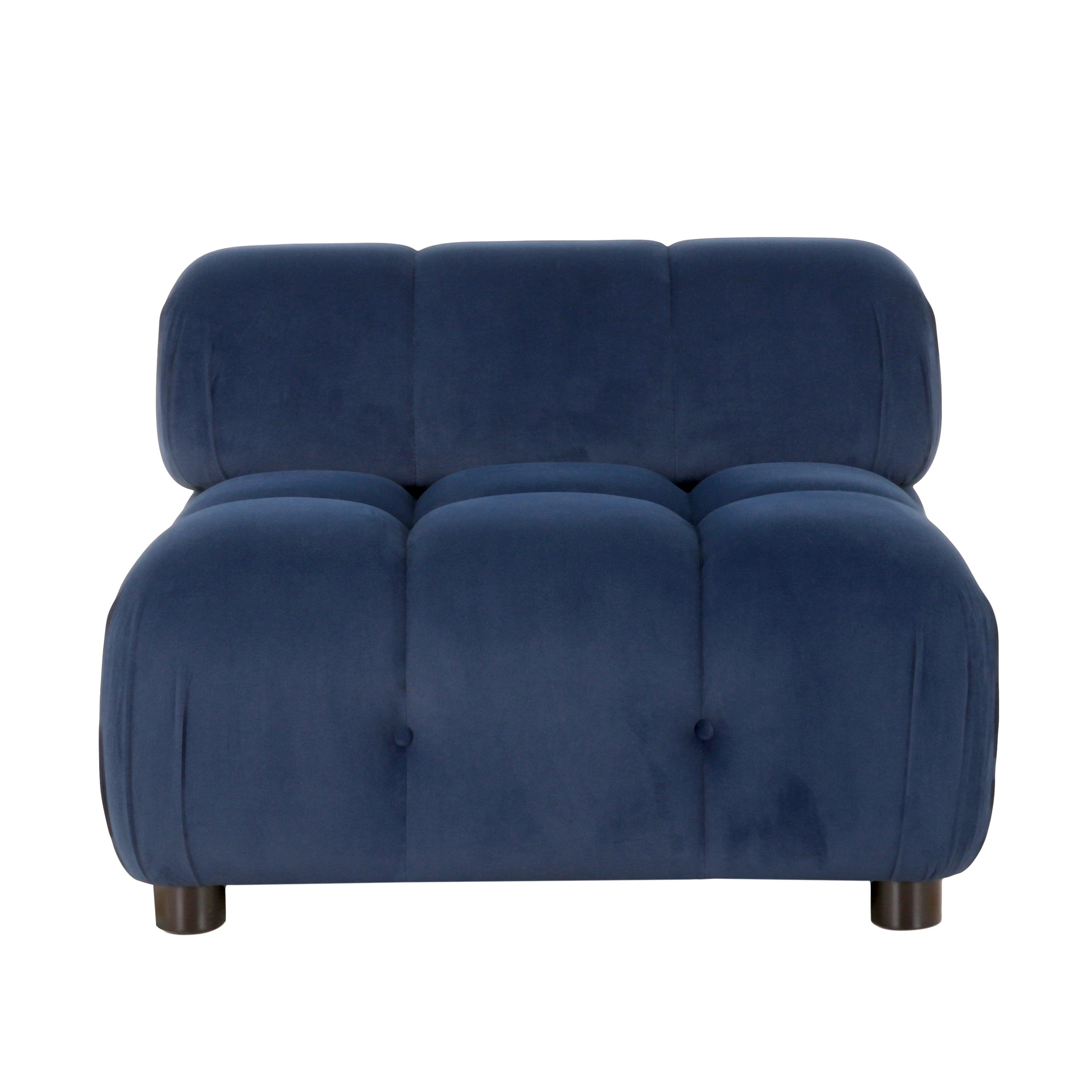 GDF Studio Kildare Velvet Tufted Club Chair, Dark Blue, Dark Brown ...
