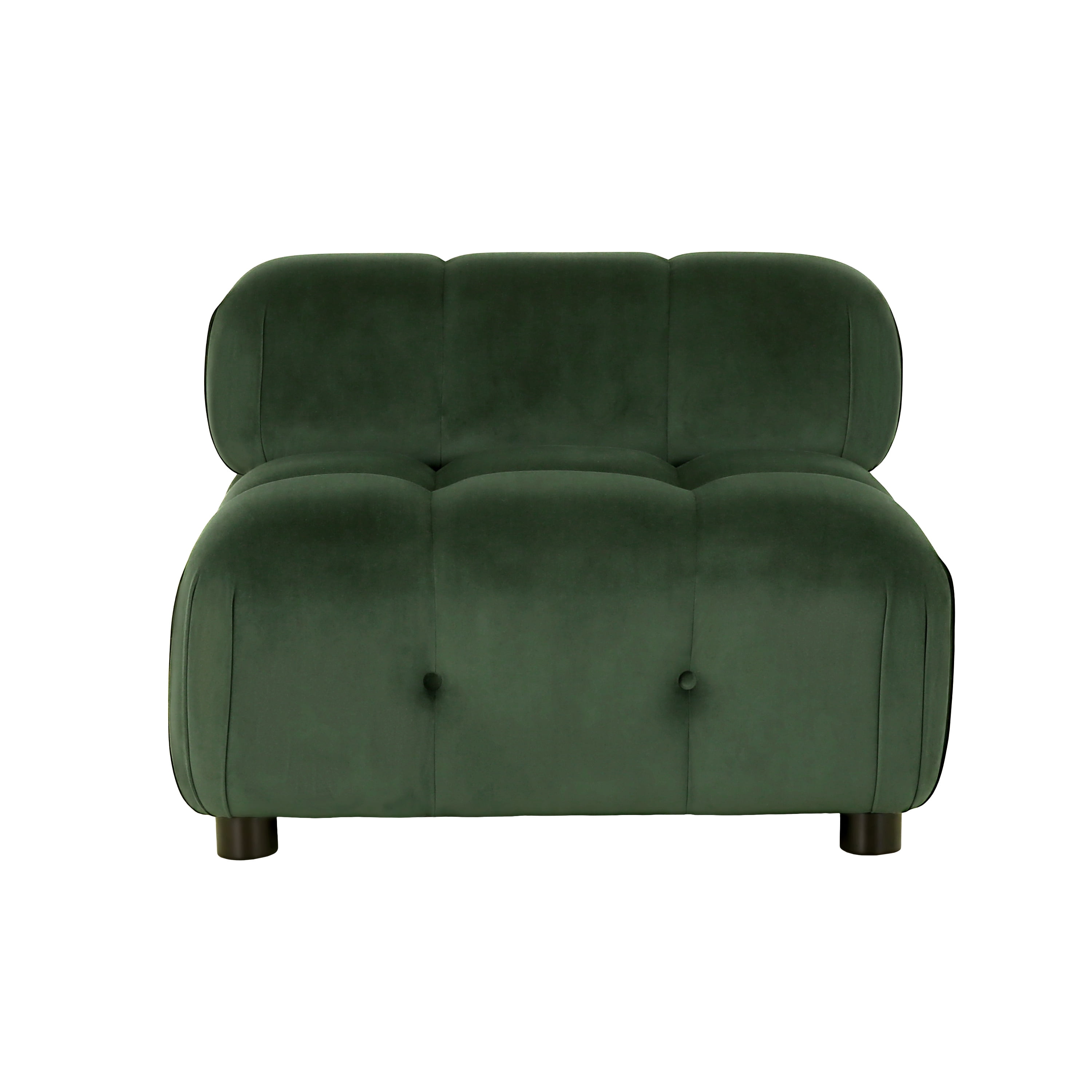 GDF Studio Kildare Velvet Tufted Club Chair, Forest Green, Dark Brown ...
