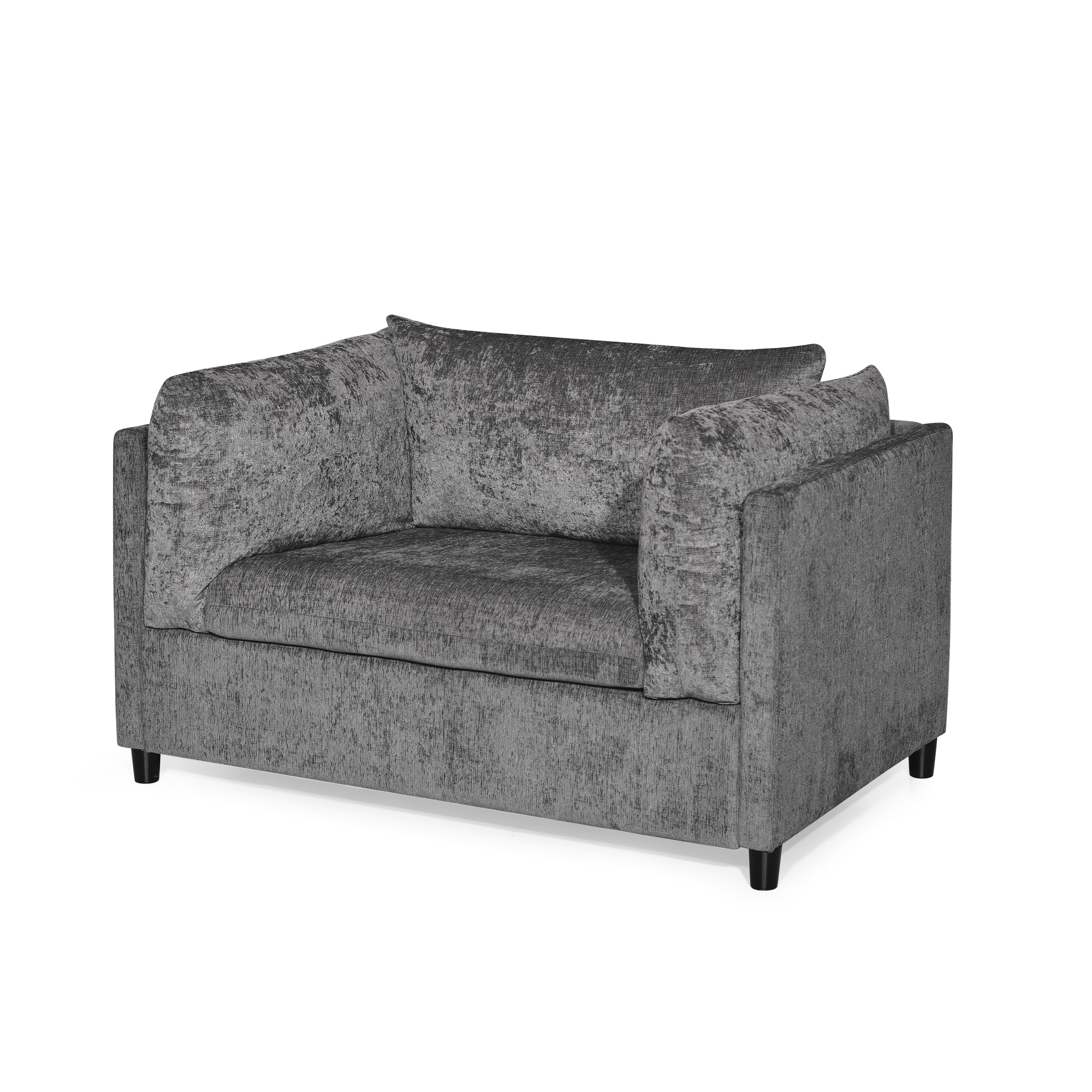 GDF Studio Kokesh Contemporary Fabric Loose Cushion Club Chair, Gray ...