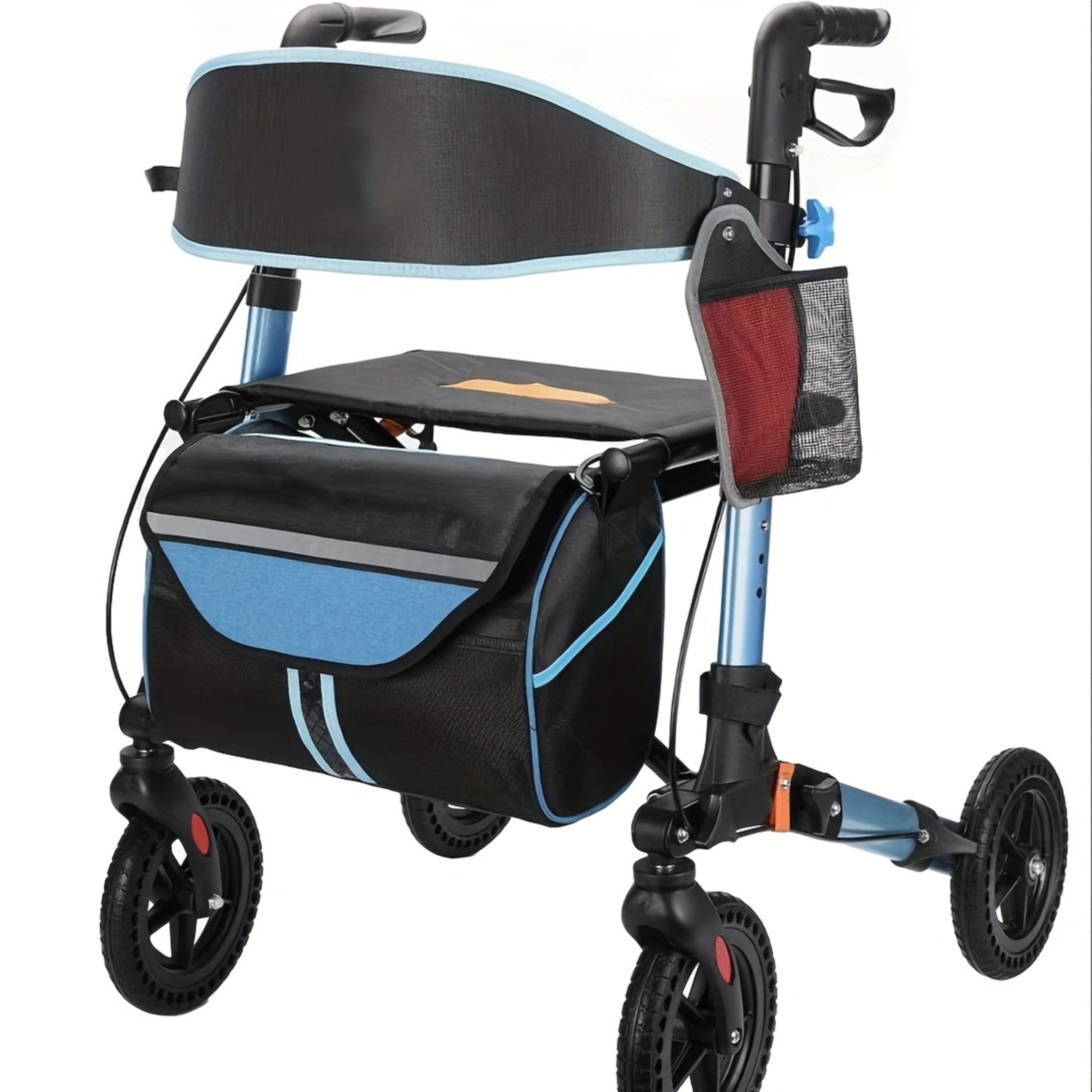 GDF Studio Lightweight Foldable Rollator Walker with Seat, All Terrain ...