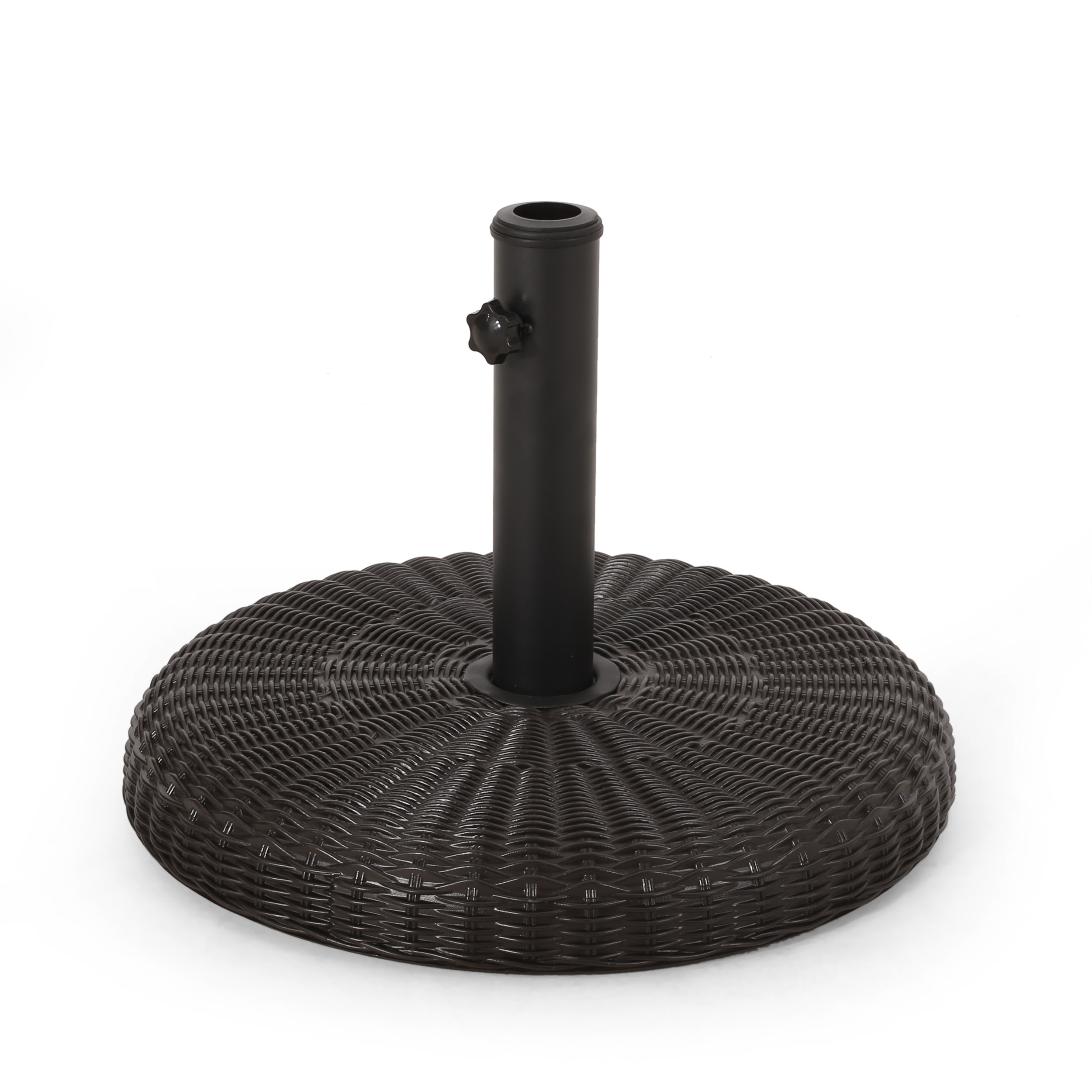 GDF Studio Littleton Outdoor 45lb Plastic and Concrete Circular Wicker ...