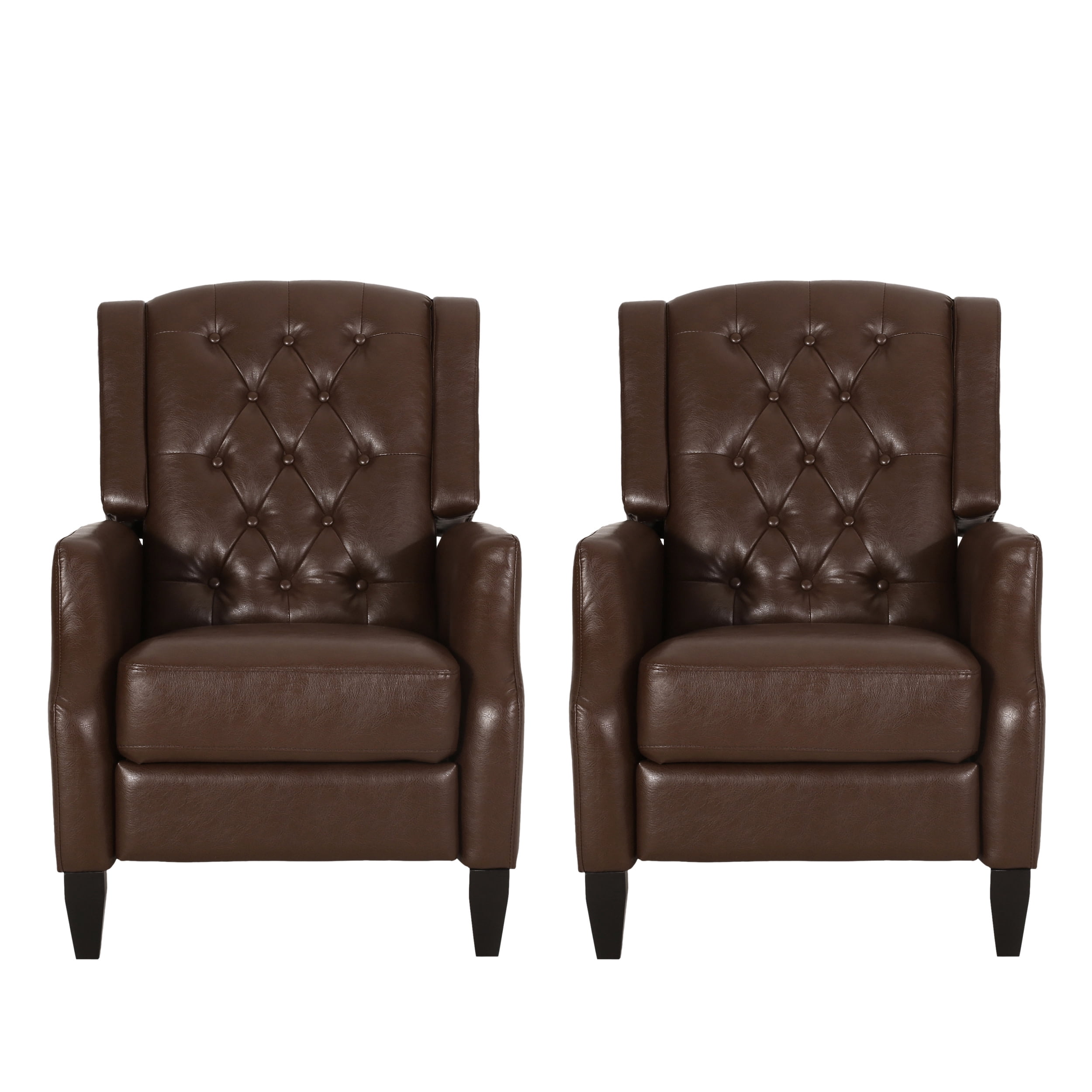 GDF Studio Loubar Contemporary Faux Leather Tufted Pushback Recliners ...