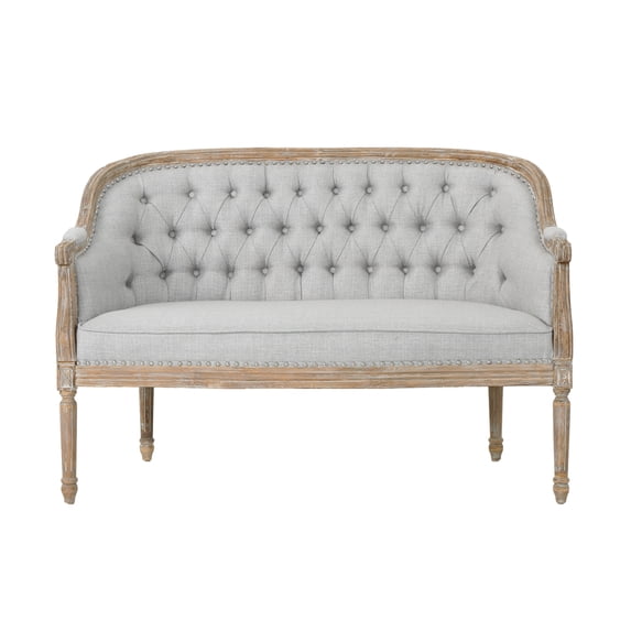 GDF Studio, Loveseat, Light Gray Antique, Chesterfield Style - Walmart.com