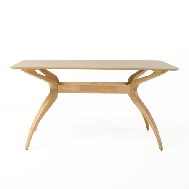 GDF Studio Mabel Mid Century Modern Wood Dining Table, Natural Oak ...