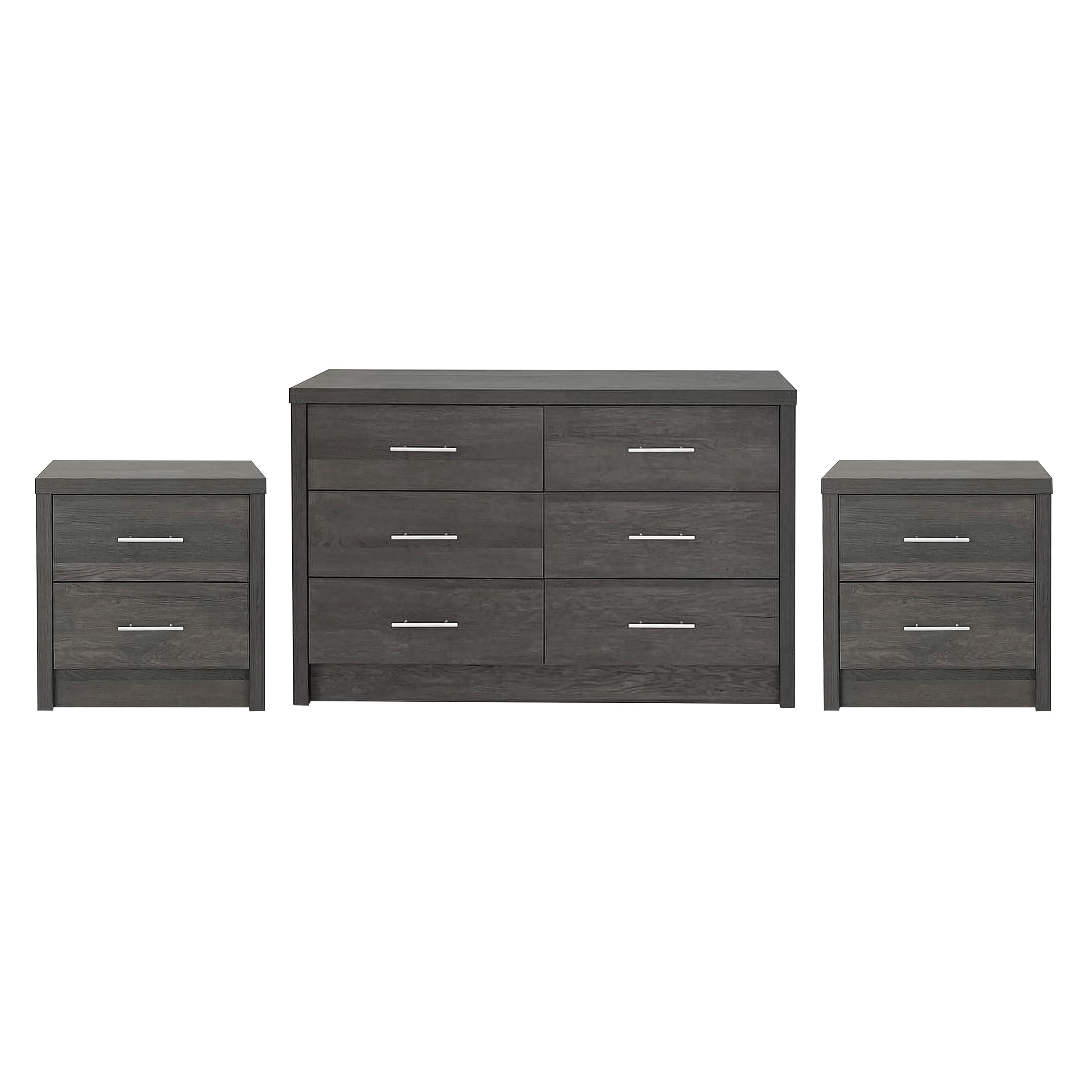 GDF Studio Marlette Modern 3 Piece Furniture Set with Double Dresser ...