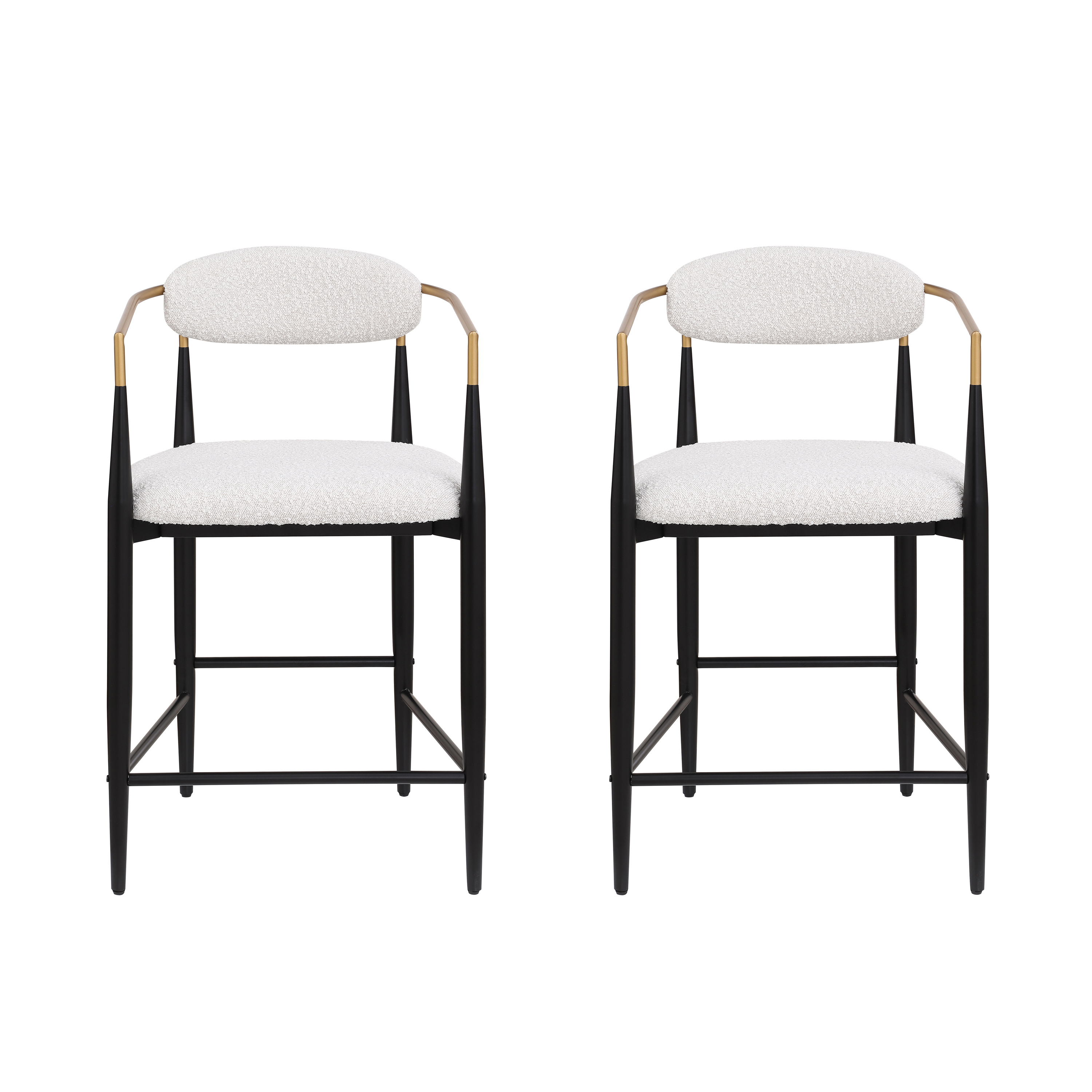 Noble House Boise Fabric and Metal 25 Inch Counter Stools, Set of 2 ...