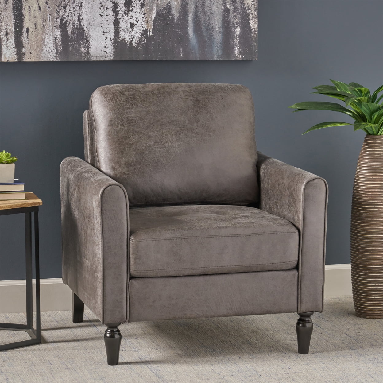 GDF Studio Marquette Contemporary Microfiber Upholstered Club Chair ...