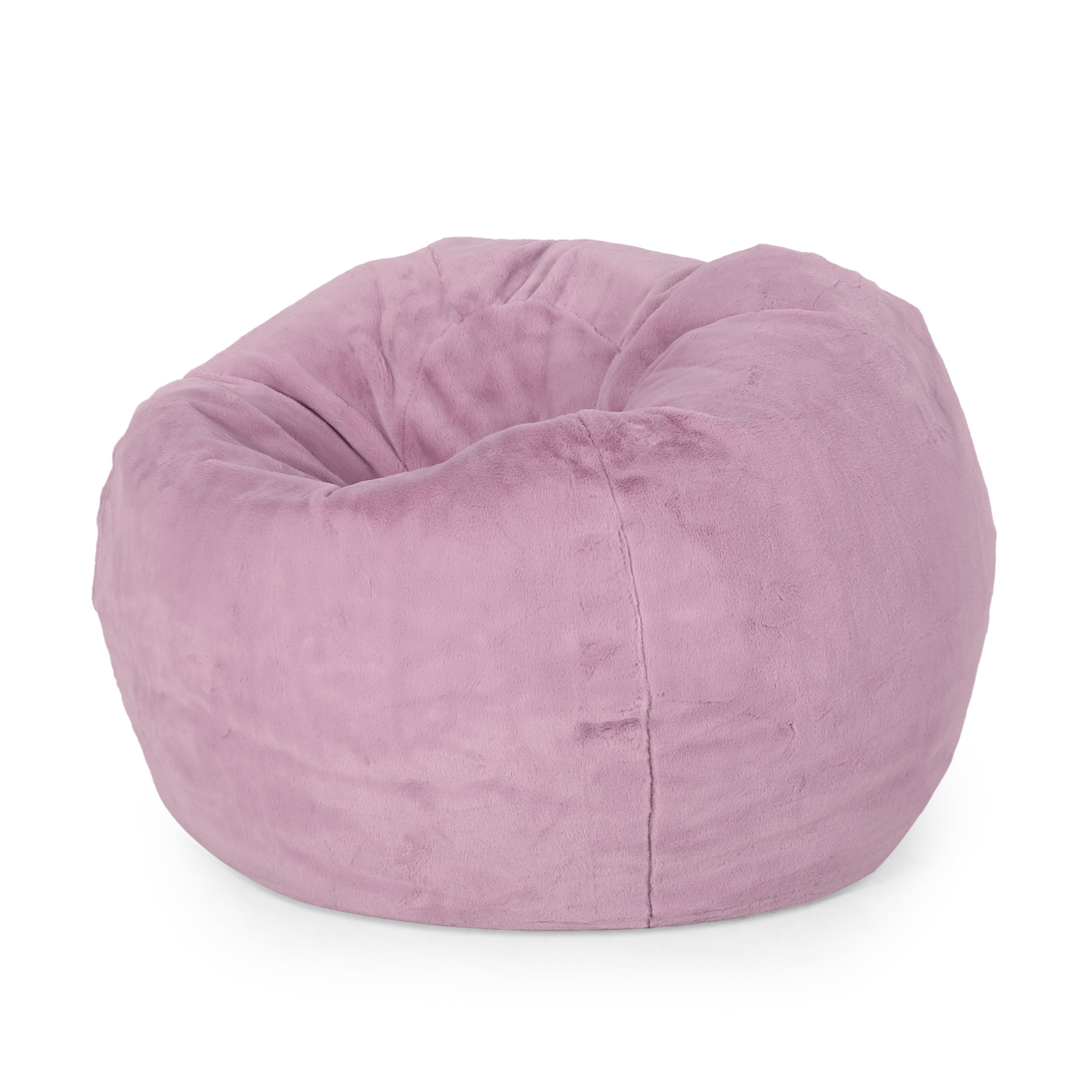 GDF Studio McCoy Modern Glam Faux Fur 3 Foot Bean Bag, Lavender ...