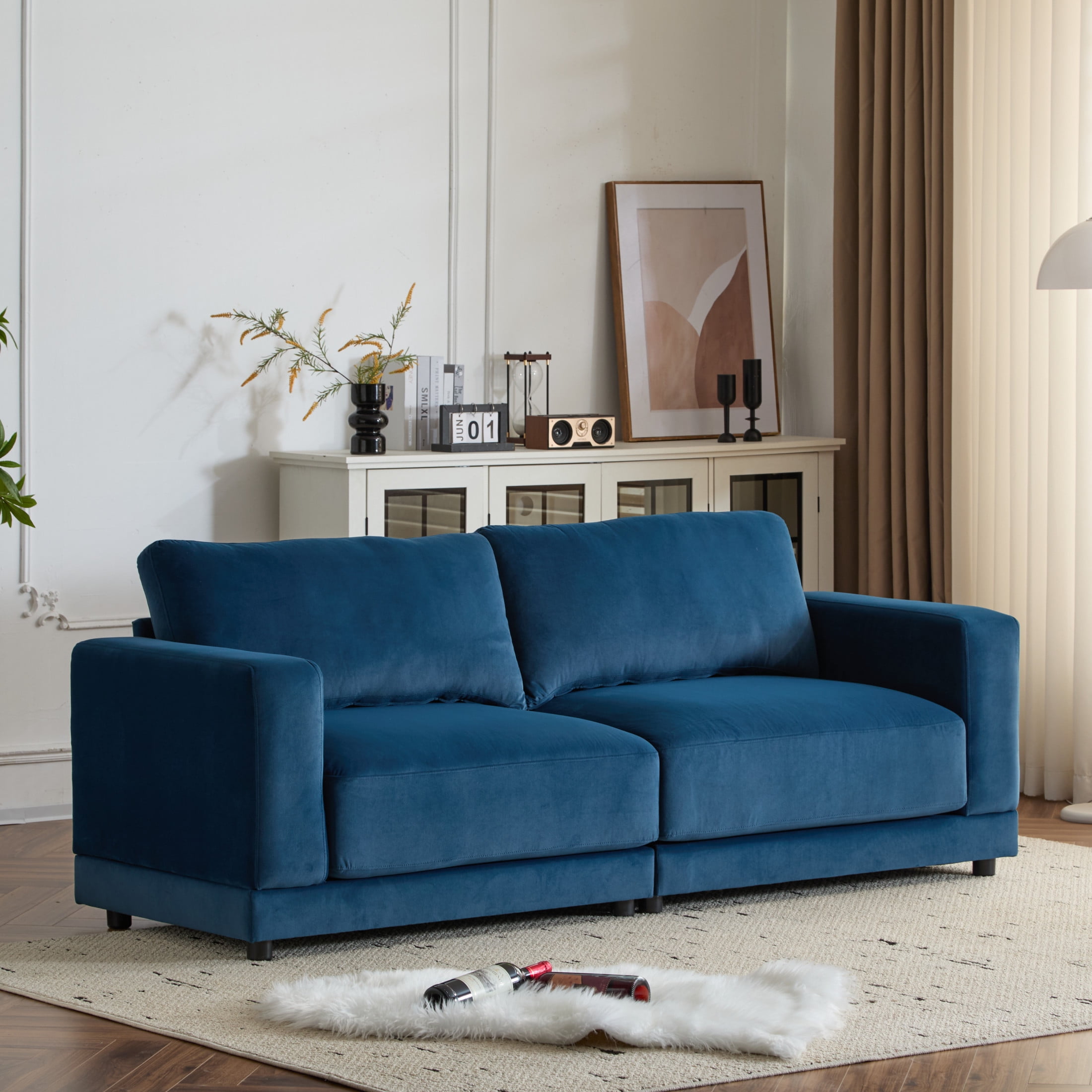 GDF Studio Modern 2 Seater Loveseat Sofa, High-Density Foam Cushions ...