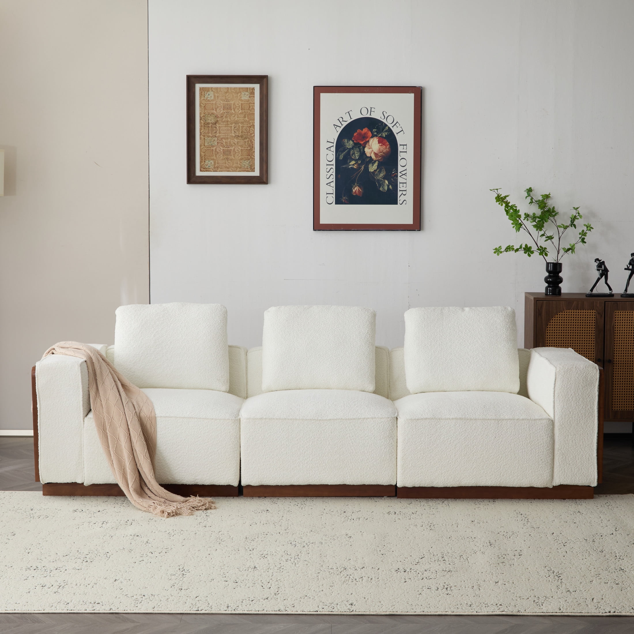 GDF Studio Modern 3-Seater Modular Sofa with Boucle Upholstery ...