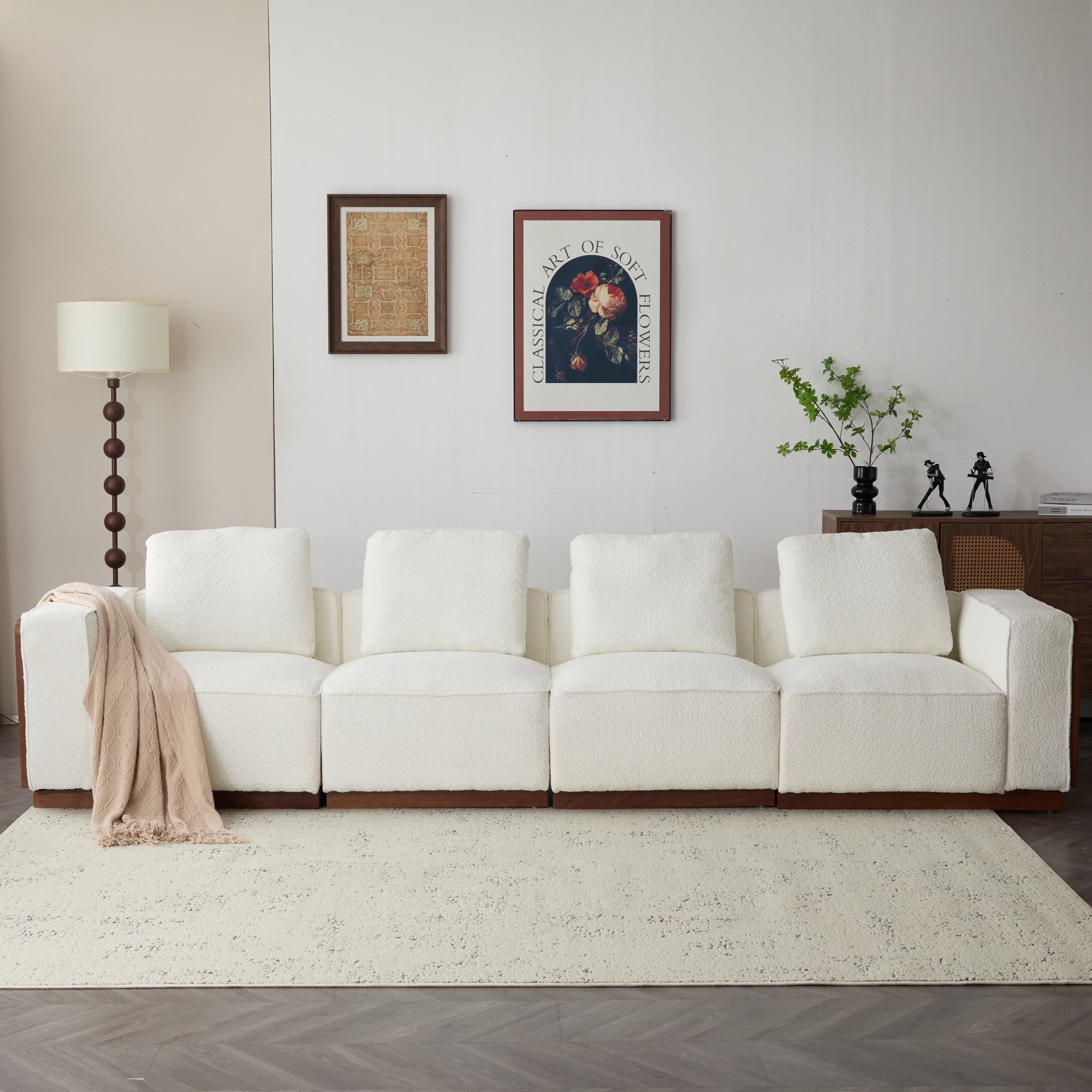 GDF Studio Modern 4-Seater Modular Sofa with Boucle Upholstery ...