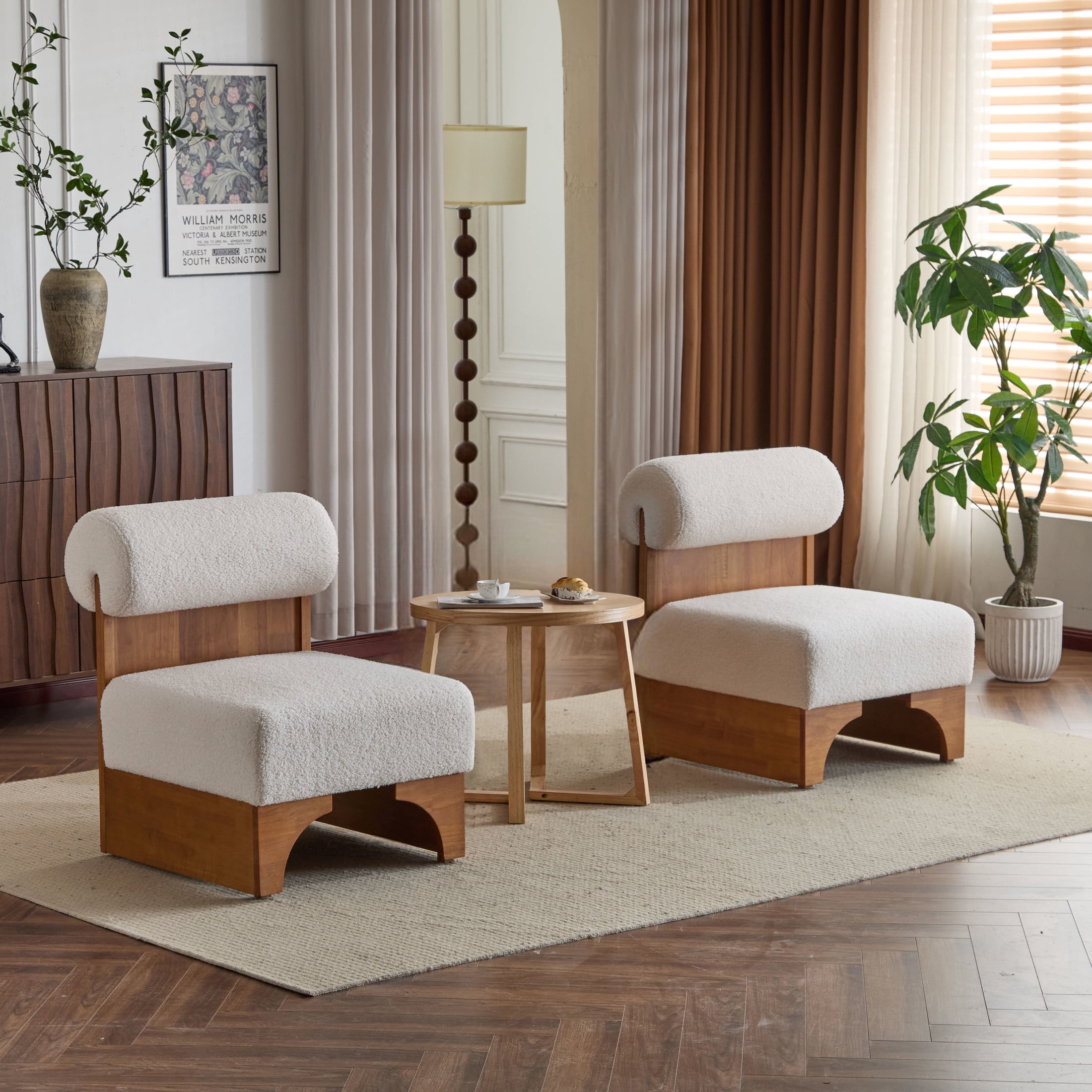 GDF Studio Modern Boucle Fabric Lounge Chairs, Accent Chairs with ...