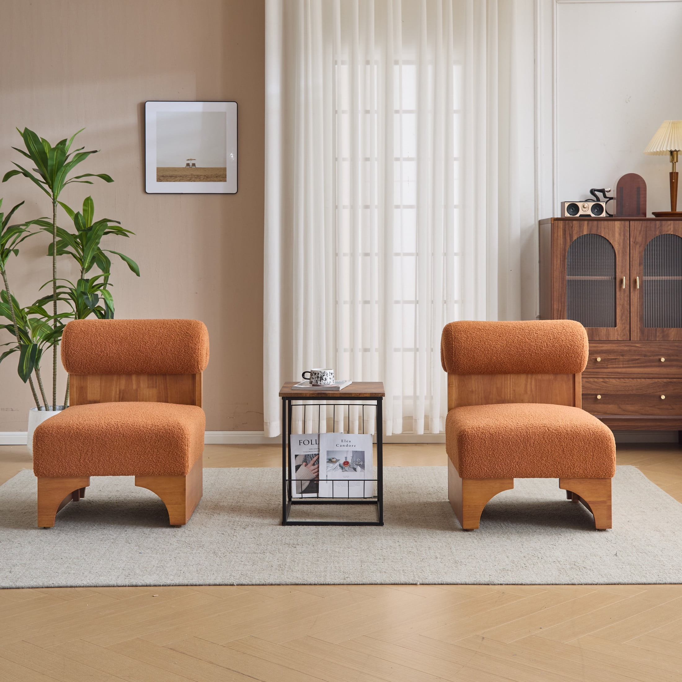 GDF Studio Modern Boucle Fabric Lounge Chairs, Accent Chairs with ...