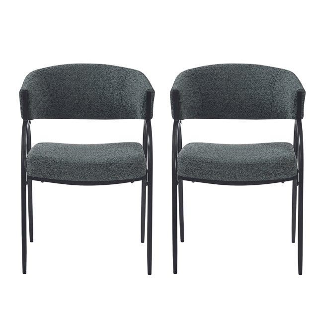GDF Studio Modern Upholstered Dining Chair with Metal Legs, Set of 2 ...