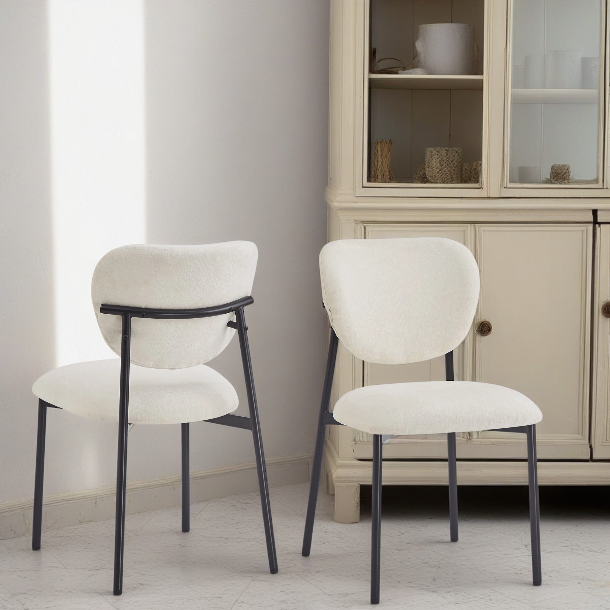 GDF Studio Modern Upholstered Dining Chairs with Ergonomic Backrests ...