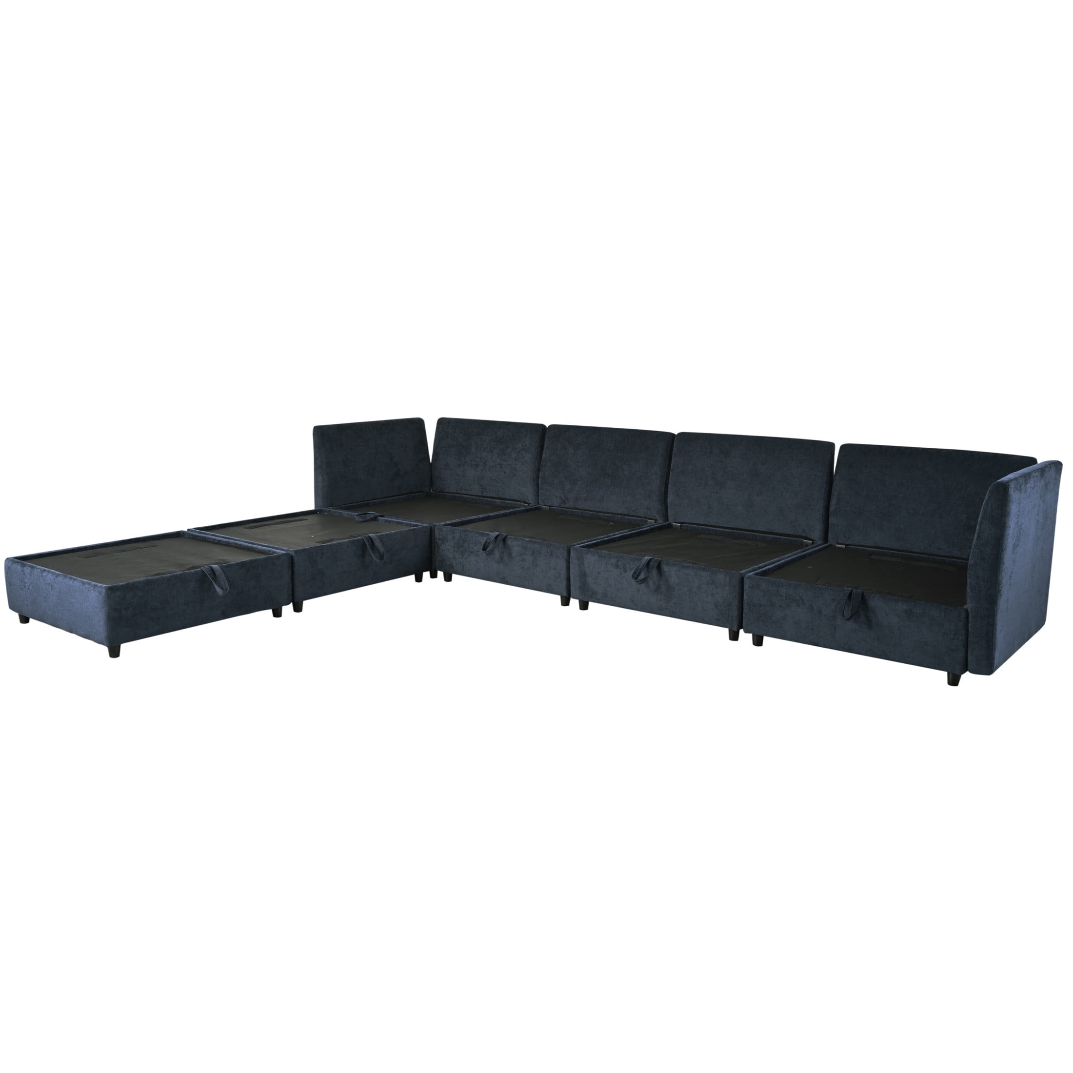 GDF Studio Modular 6-Seater Sofa Set with Storage, Cushions & Pillows ...