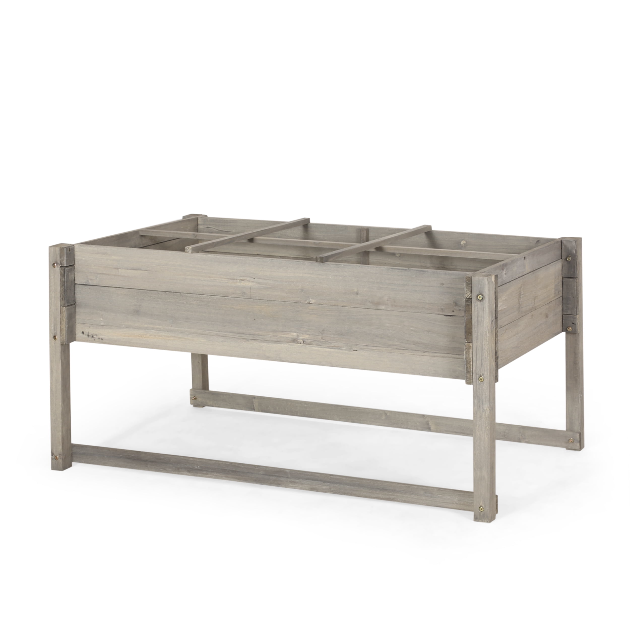GDF Studio Monarch Outdoor Fir Wood Plant Trough, Antique White ...