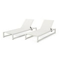 GDF Studio Mottetta Outdoor Mesh and Aluminum Armless Adjustable Chaise ...