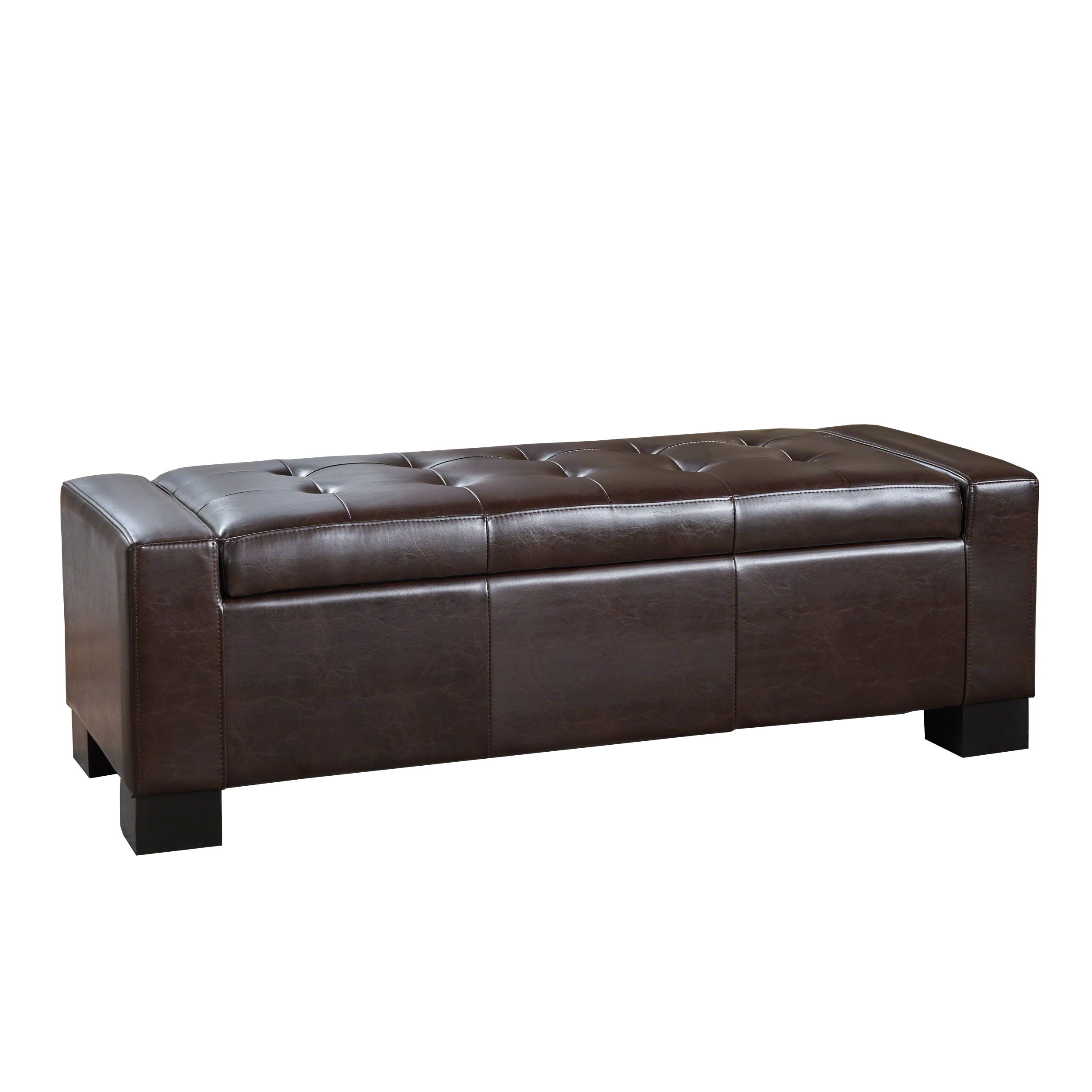 GDF Studio Nadia Contemporary Tufted Storage Ottoman Bench, Brown ...