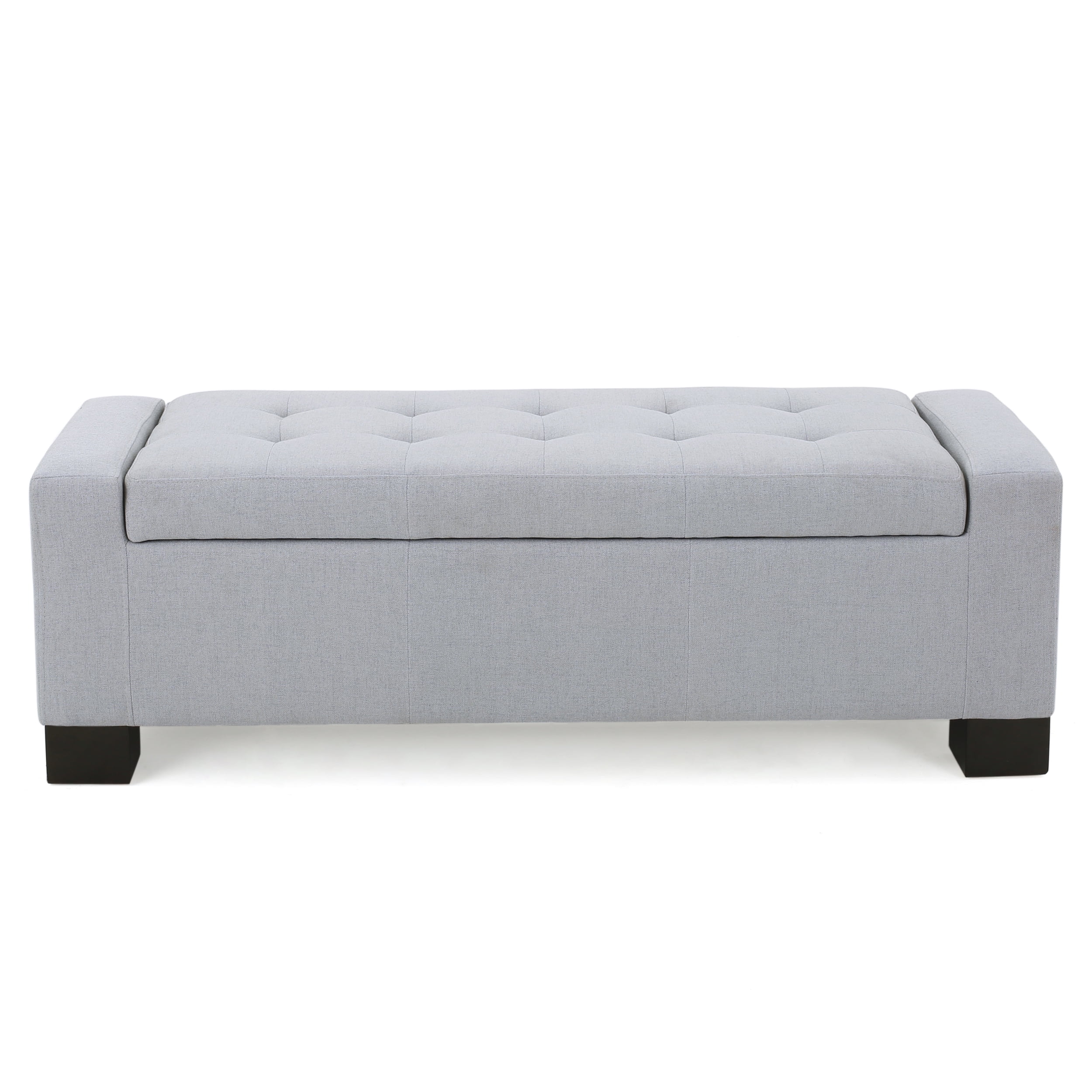 GDF Studio Nadia Contemporary Tufted Storage Ottoman Bench, Light Gray ...