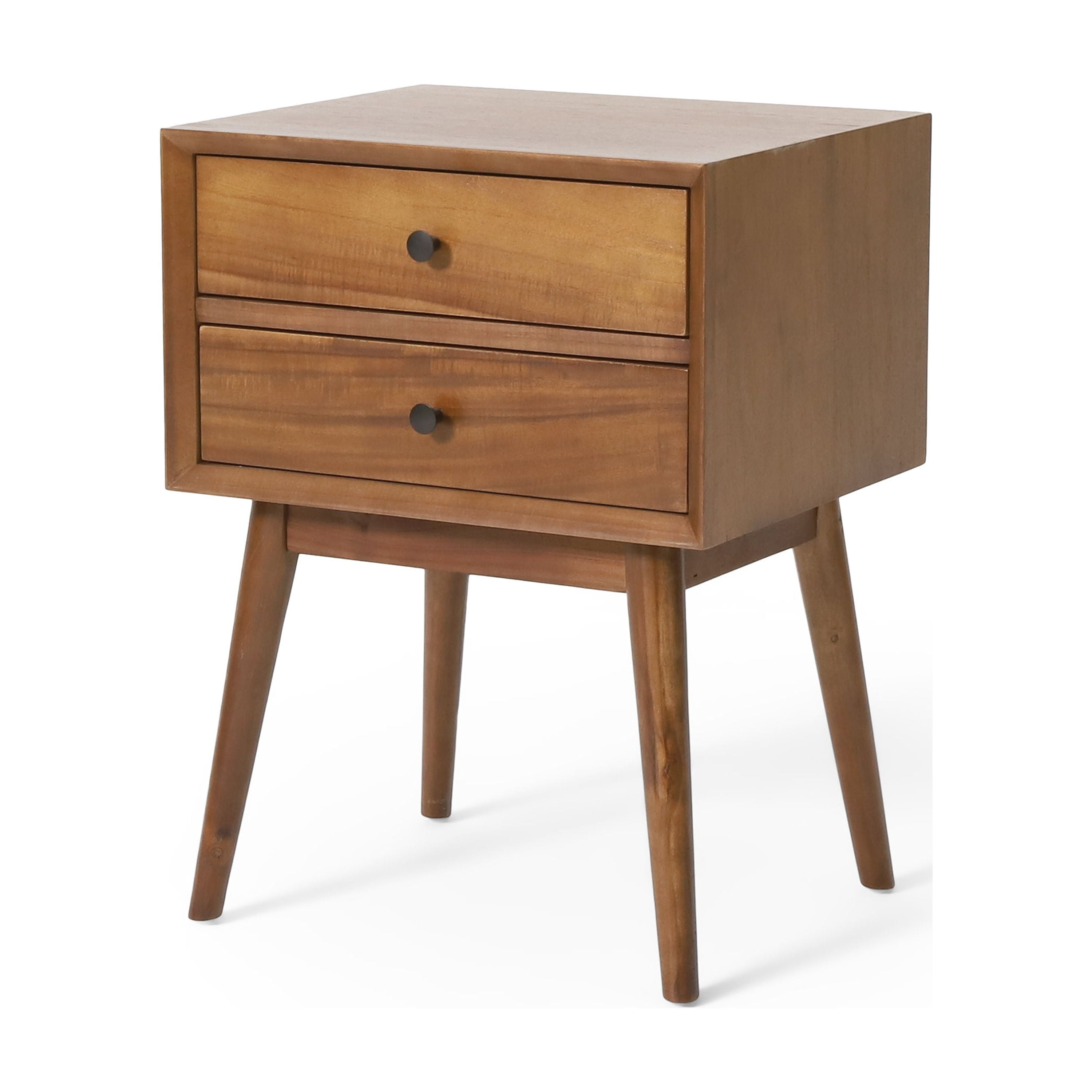 GDF Studio OkiOki Mid Century Nightstand, Medium Brown - Walmart.com