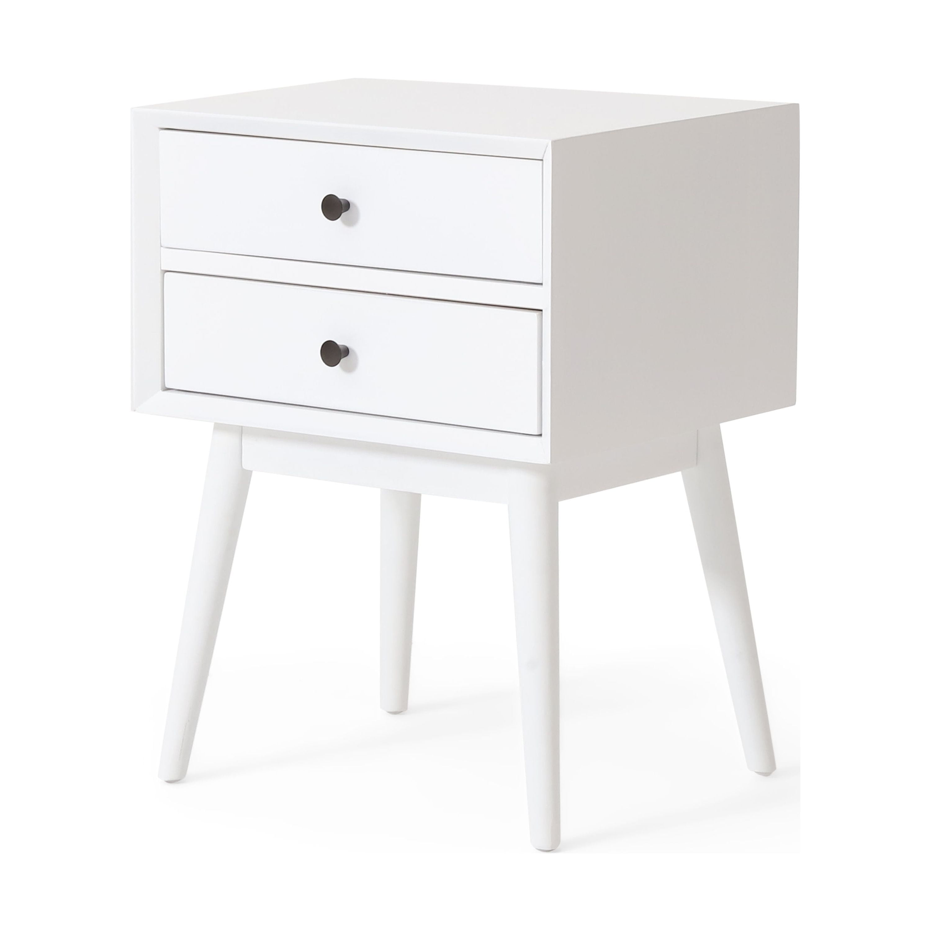 GDF Studio OkiOki Mid Century Nightstand, White - Walmart.com