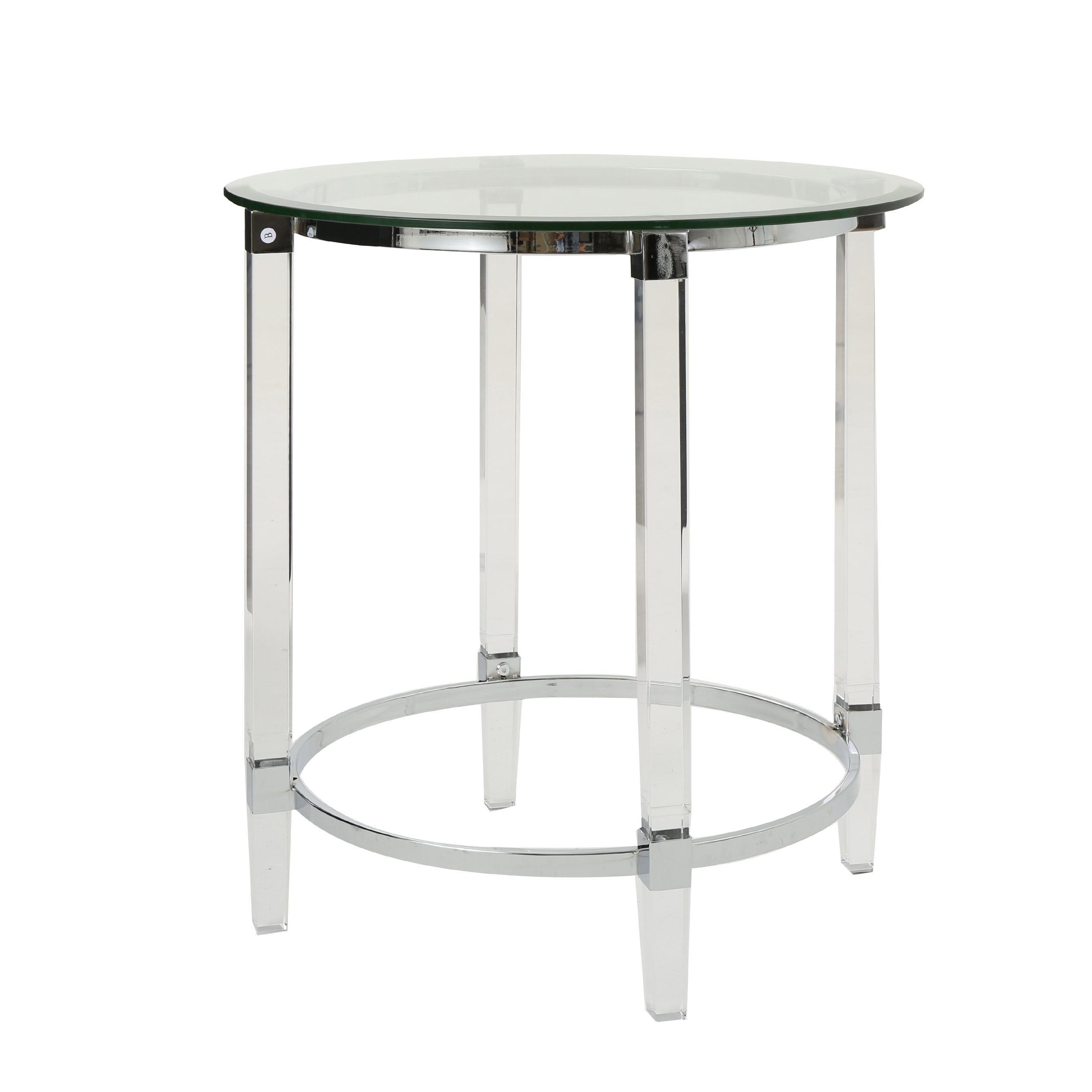 GDF Studio Orson Modern Glam Tempered Glass Side Table, Clear - Walmart.com