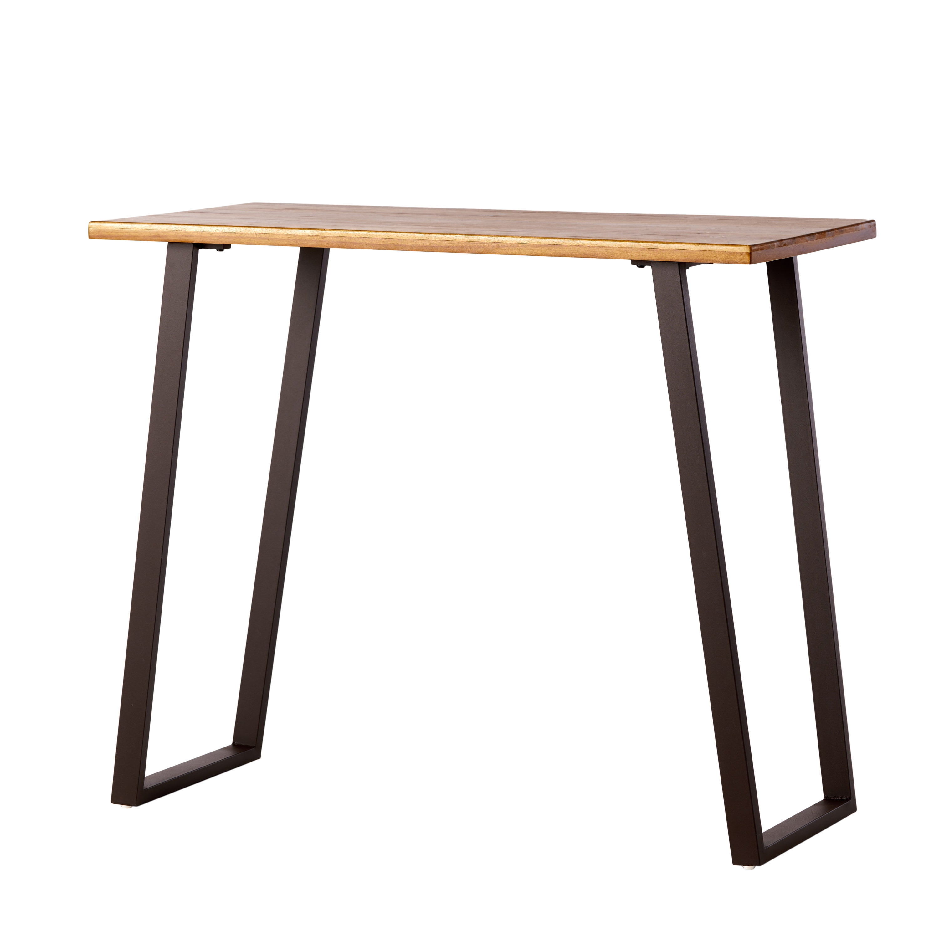 GDF Studio Pablo Acacia Wood and Iron Bar Table, Natural Brown, Rustic ...