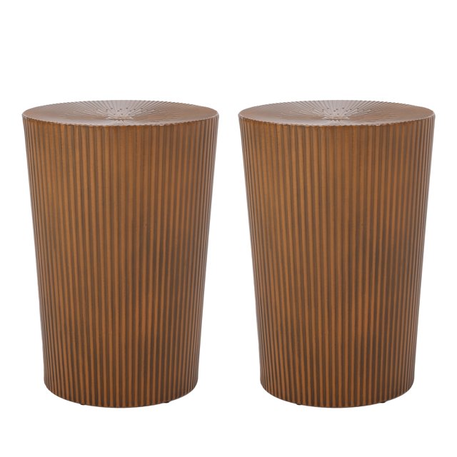 GDF Studio Pamsha Modern Metal Sunburst Side Tables, Set of 2, Brushed ...