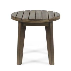 GDF Studio Sadie Outdoor Acacia Wood Side End Table, Small Patio Accent ...