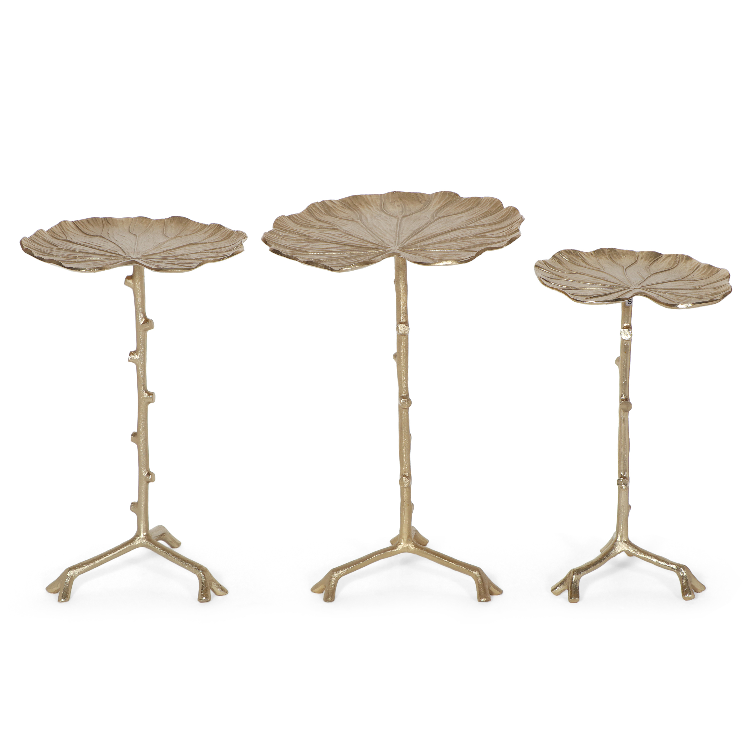 GDF Studio Petaluma Boho Glam Handmade Aluminum Lily Pad Side Tables ...
