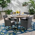Hearn Outdoor 5 Piece Wood and Wicker Dining Set - Walmart.com