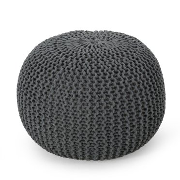 Noble House Round Plush Cotton Pouf, Green - Walmart.com