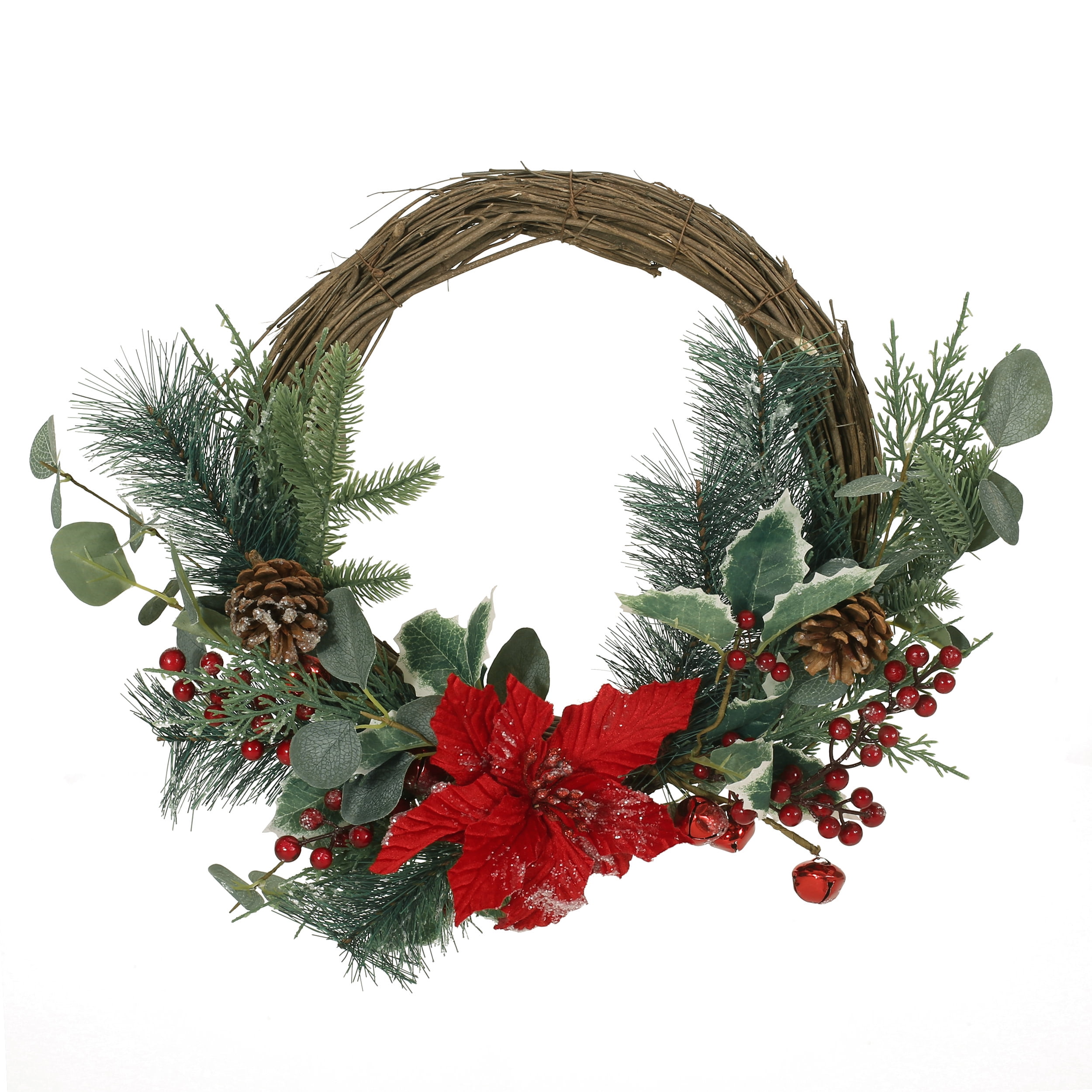GDF Studio Potvin 23.5 Inch Eucalyptus Artificial Christmas Ring Wreath ...